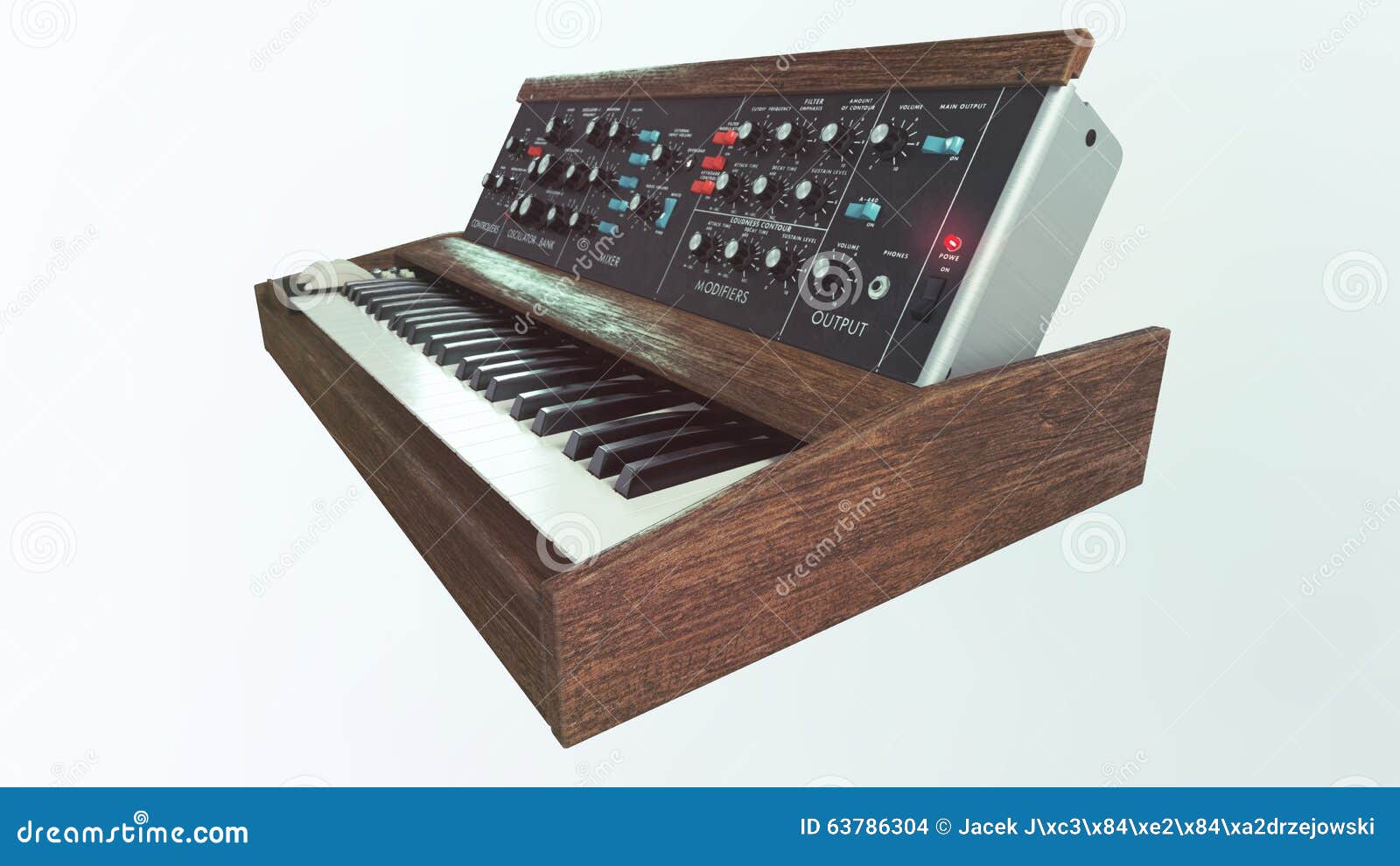 Analog Classic Synthesizer Side View Stock Photo - Image of button ...