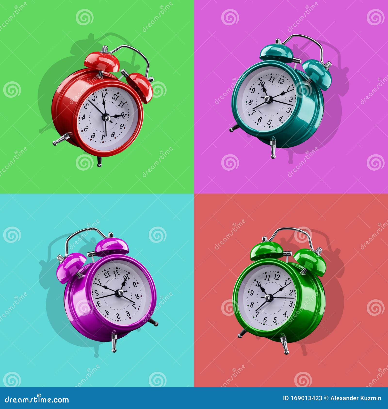Analog clock alarm stock image. Image of isolated, morning - 169013423