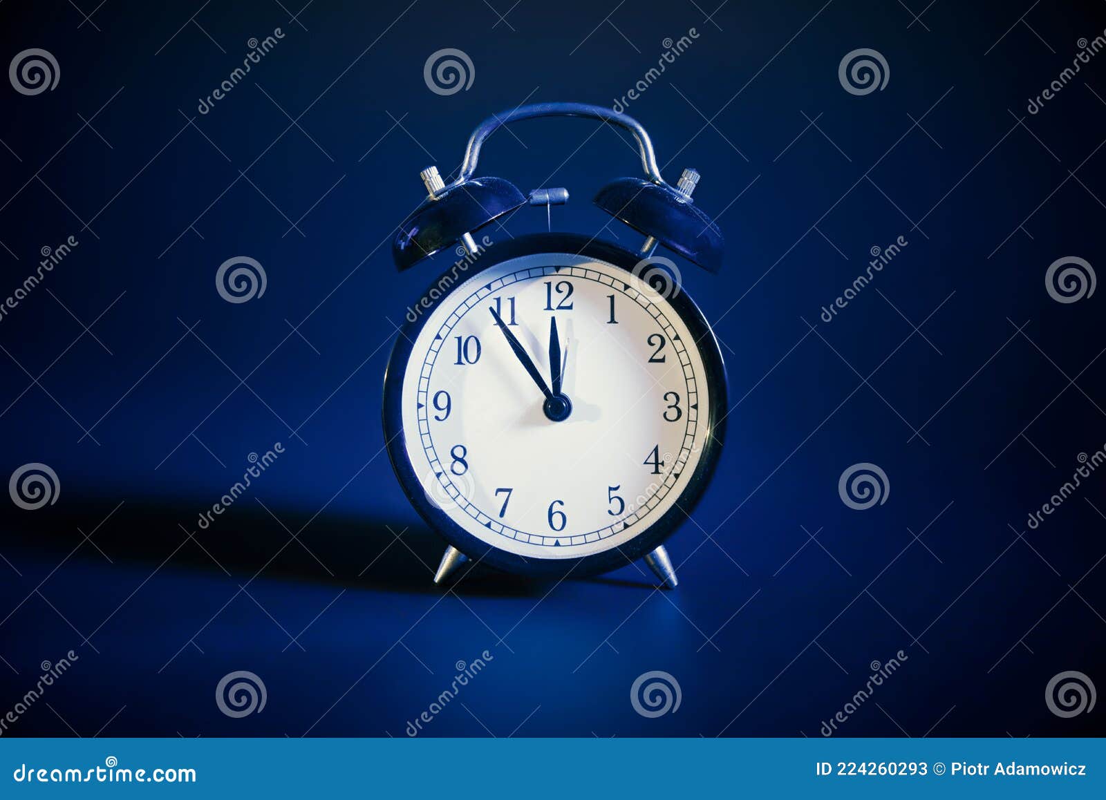 Analog Clock on Blue Background Stock Image - Image of expires, analog ...