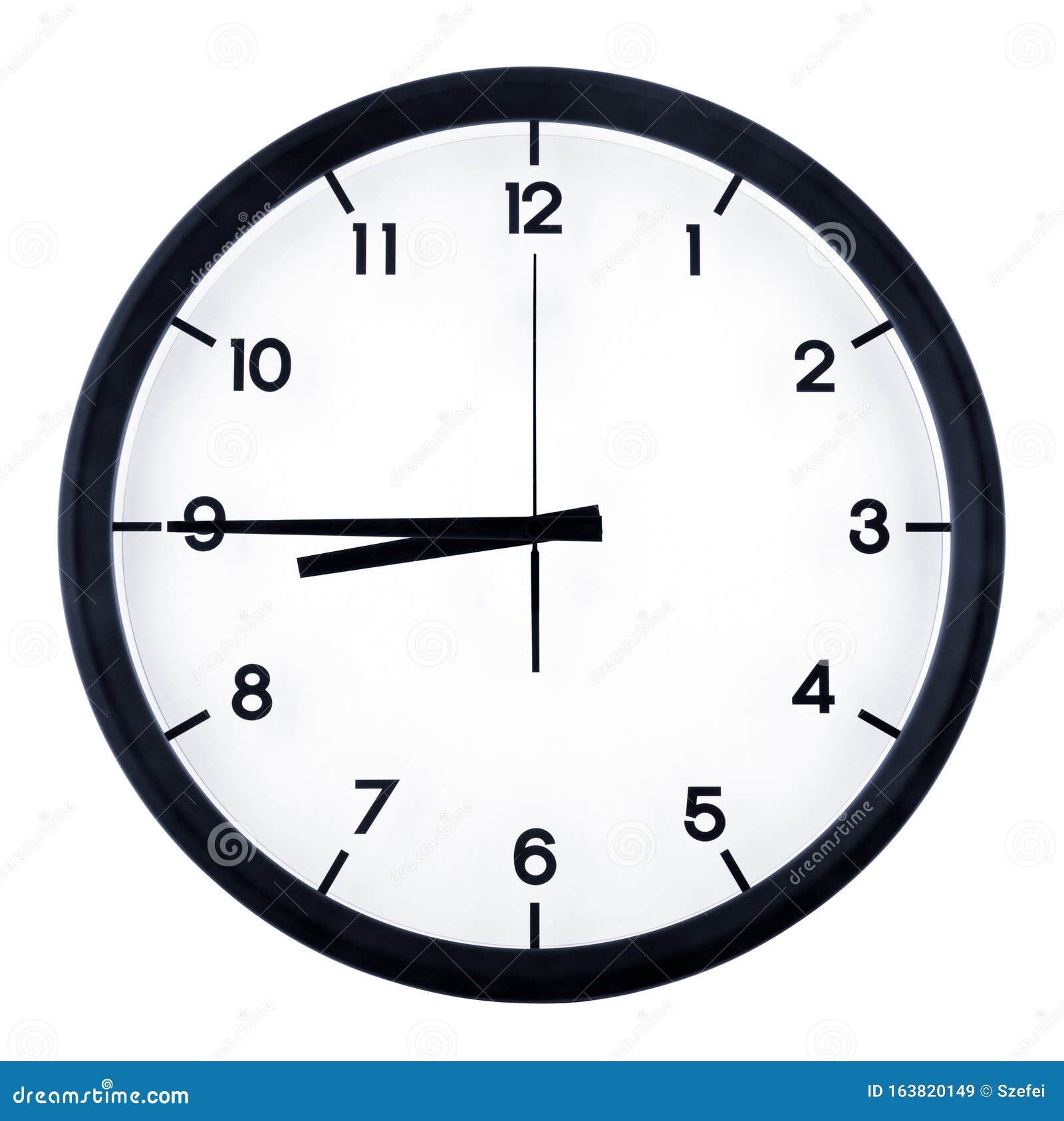 Analog clock isolated stock image. Image of sign, second - 163820149