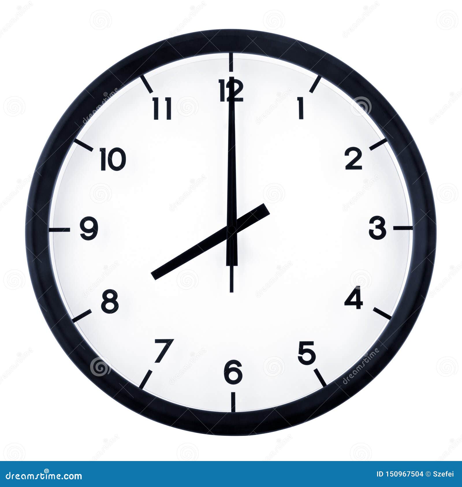 Analog clock stock photo. Image of eight, isolated, classic - 150967504
