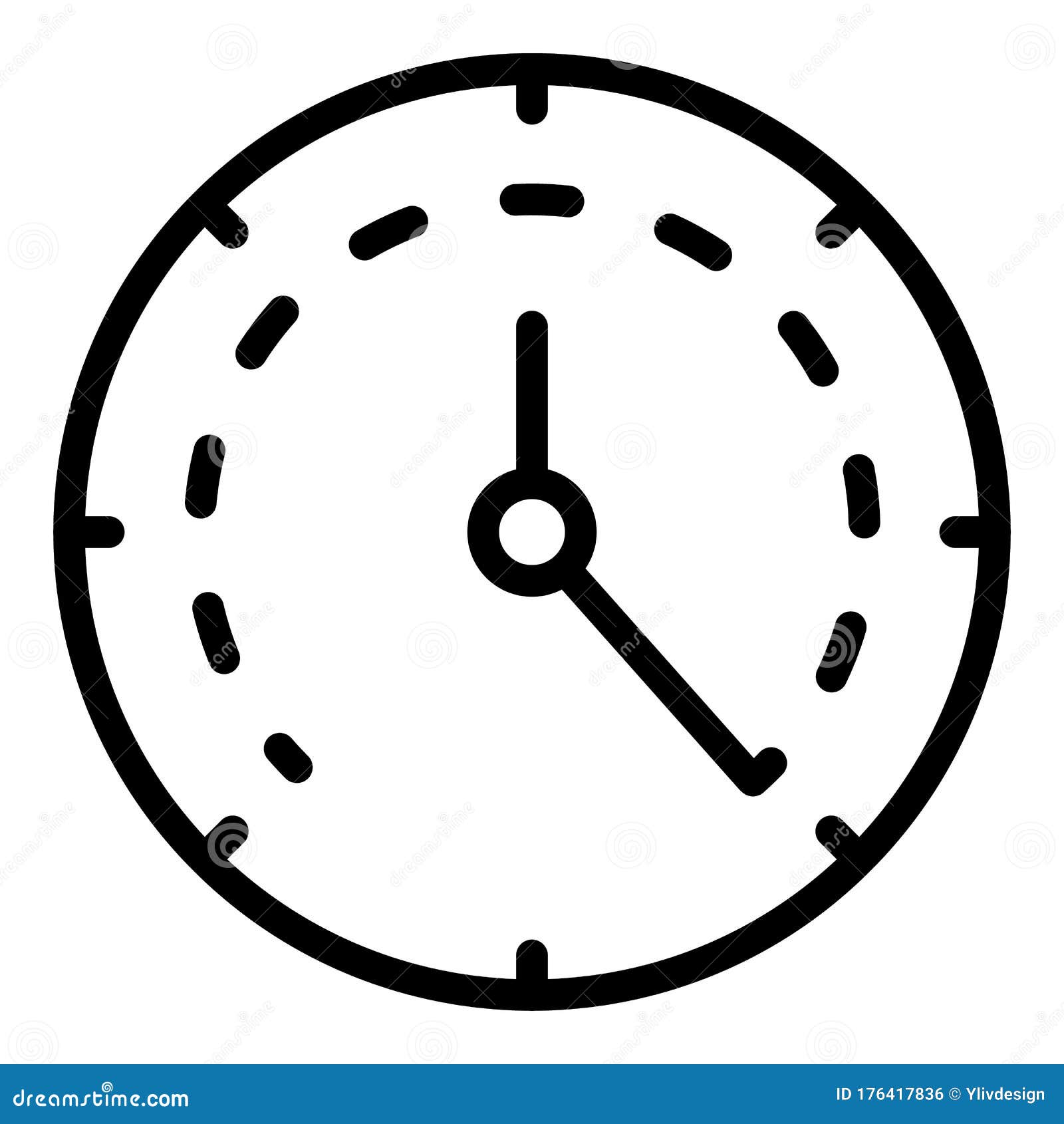 Analog Clock Icon, Outline Style Stock Vector - Illustration of pointer ...