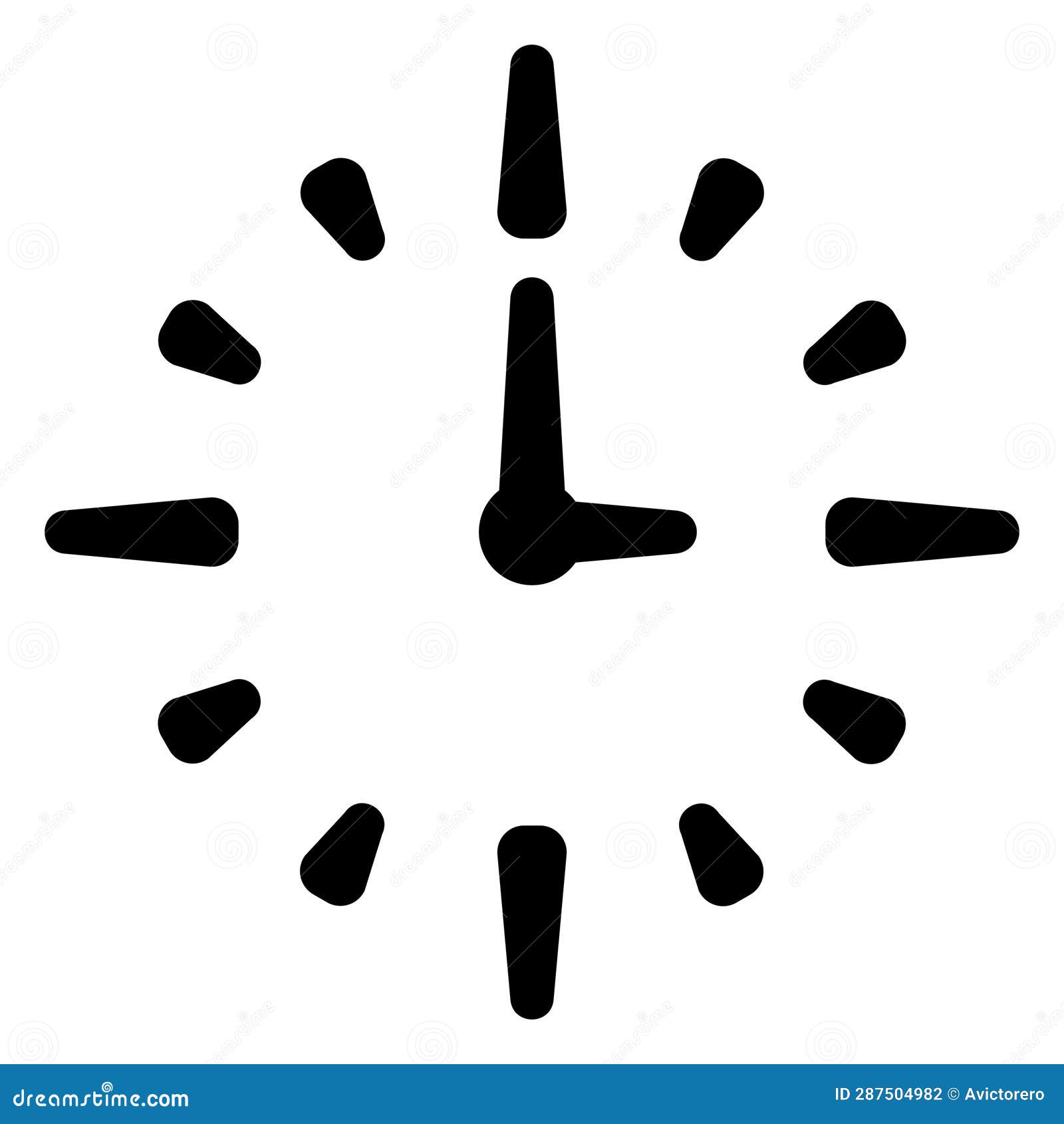 Analog clock icon symbol stock vector. Illustration of circle - 287504982