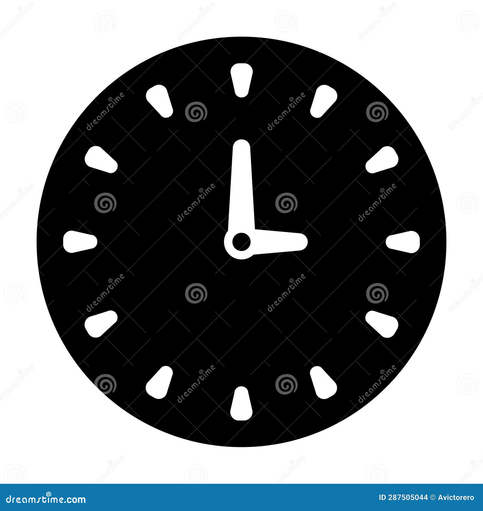 Analog clock icon symbol stock vector. Illustration of circle - 287505044