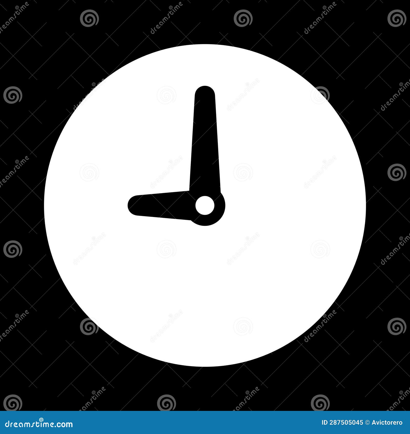 Analog clock icon symbol stock vector. Illustration of flat - 287505045