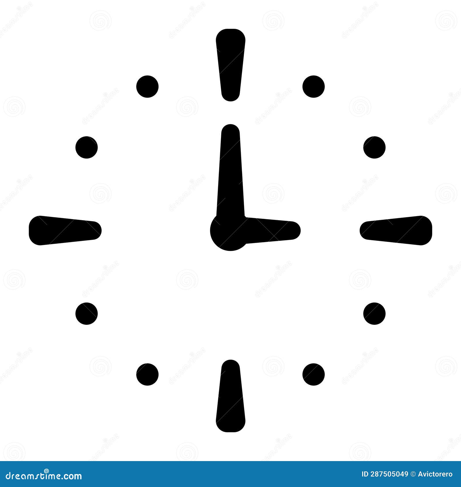 Analog clock icon symbol stock vector. Illustration of retro - 287505049