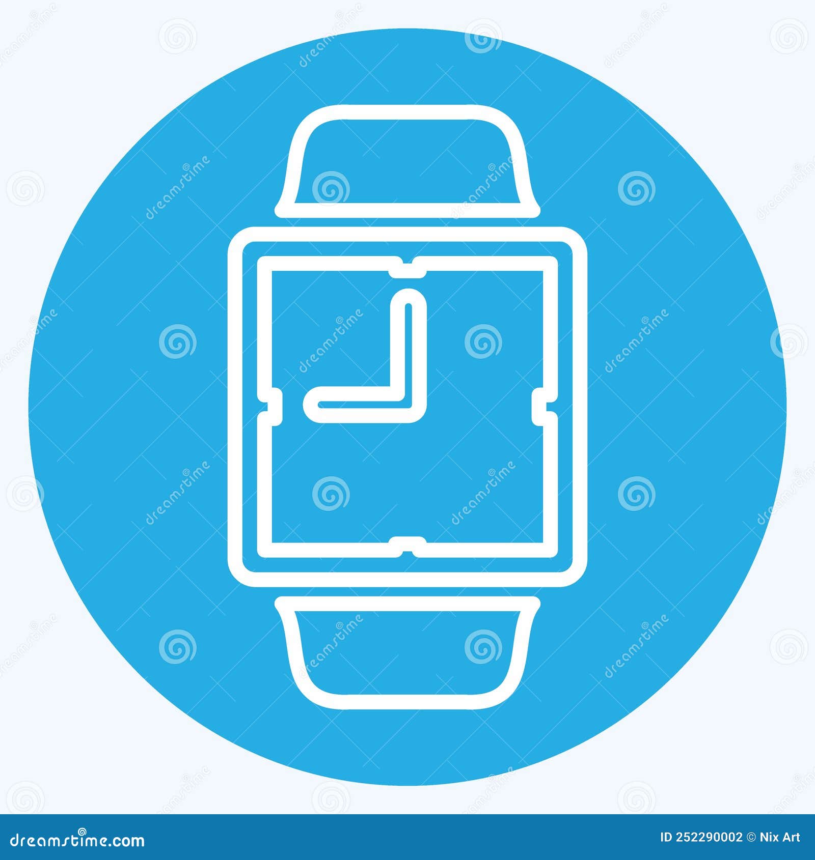 Analog Clock Icon in Trendy Blue Eyes Style Isolated on Soft Blue ...