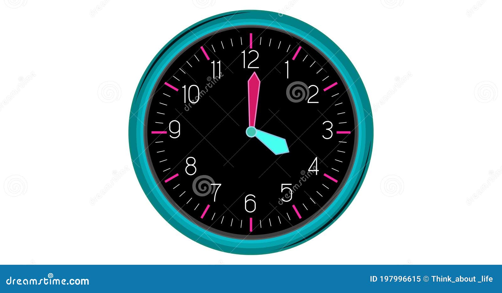 Analog Clock Isolated on White Background | Beautiful Analog Clock Over ...