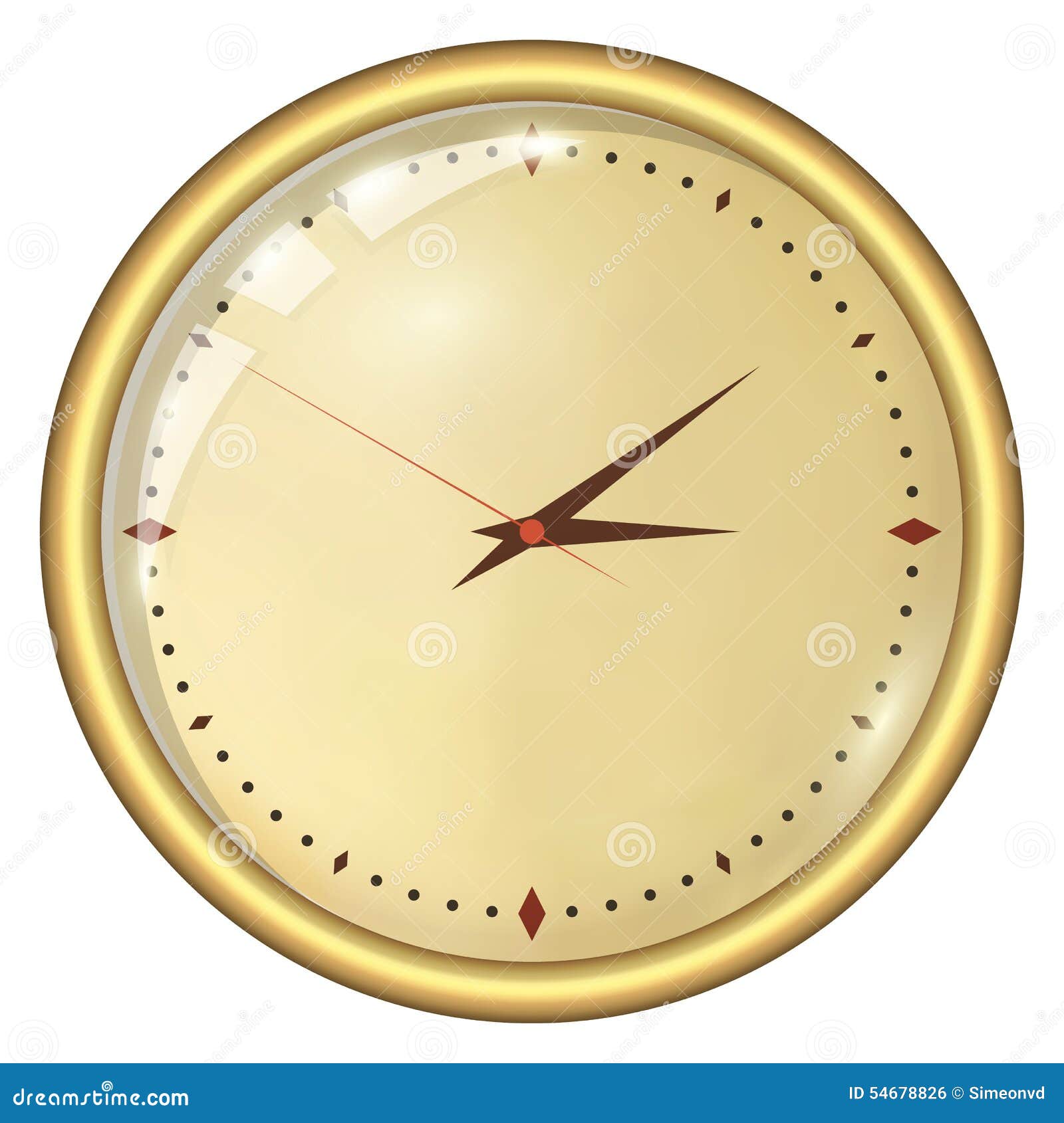 Analog Clock stock vector. Illustration of midnight, retro - 54678826