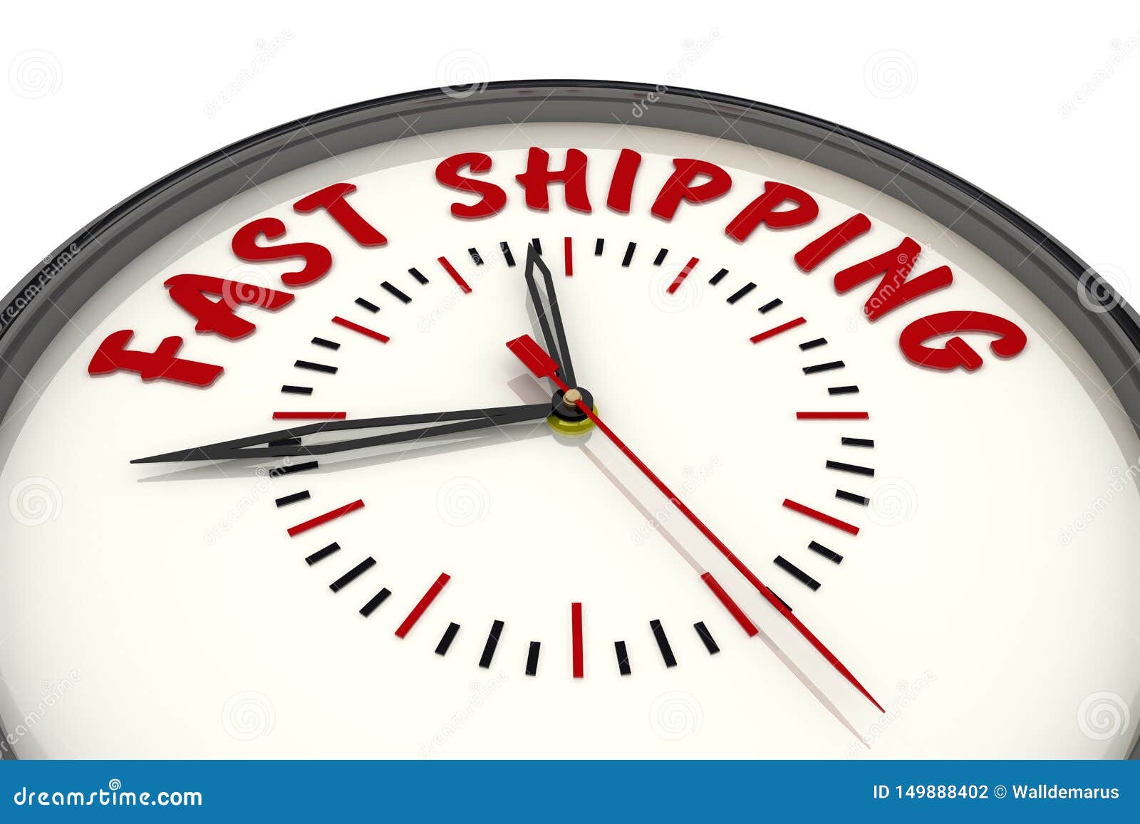 Fast Shipping. Clock with Text Stock Illustration - Illustration of ...