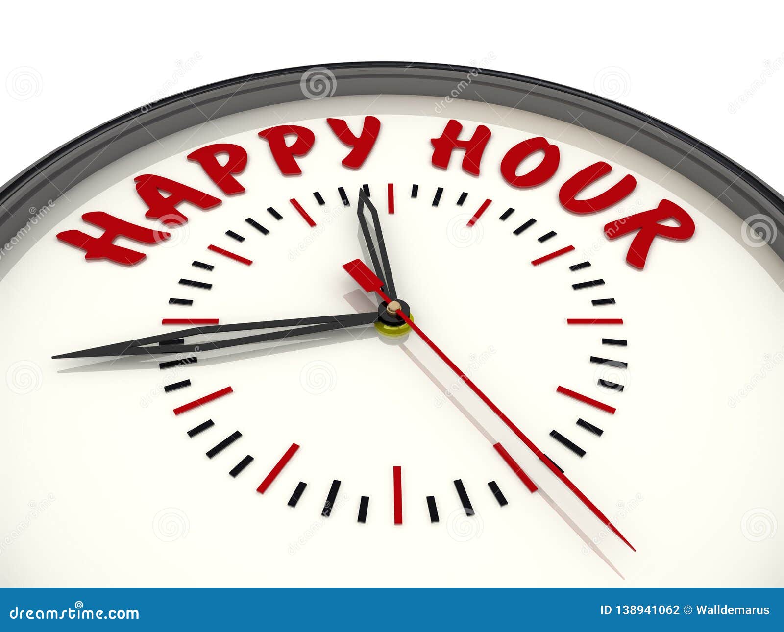 Happy Hour. Clock with Text Stock Illustration - Illustration of second ...