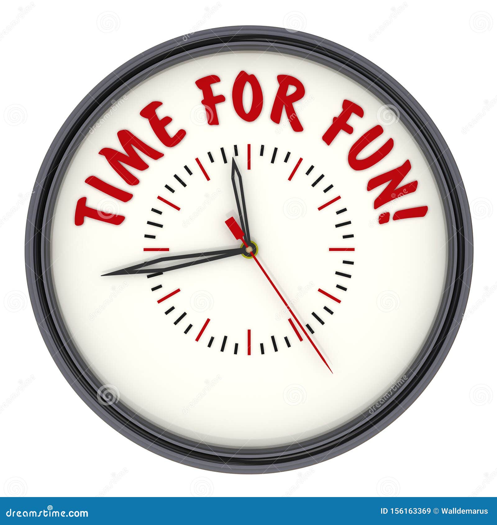 Time for Fun! Clock with Text Stock Illustration - Illustration of time ...
