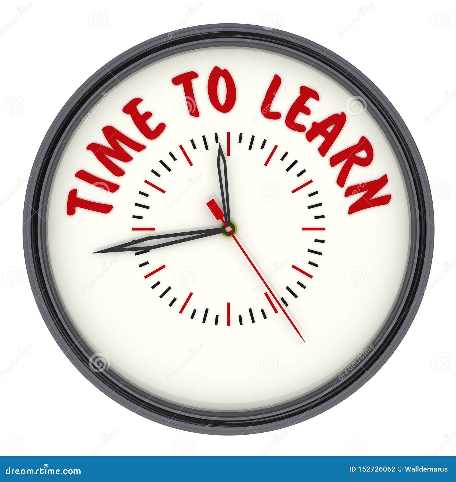 Time To Learn. Clock with Text Stock Illustration - Illustration of ...