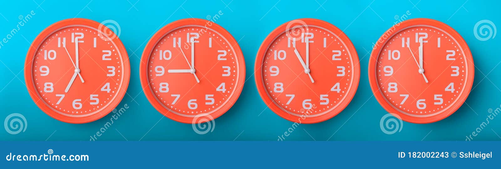 Analog Clock Showing Time Different Time Zones Web Banner Stock Image ...