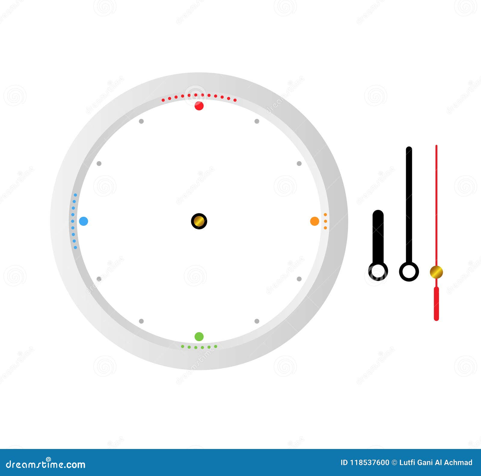 Analog Clock Time from All Day Template Stock Illustration ...
