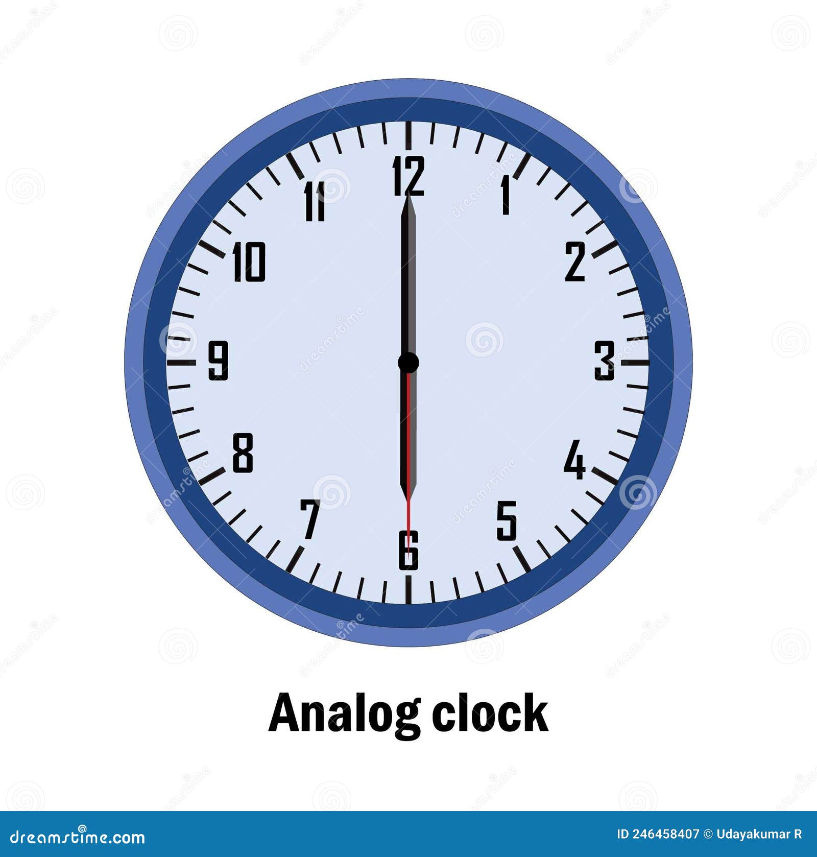 Analog Clock Time. 06-00. with White Background. Vector Stock Vector ...