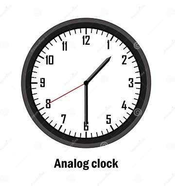 Analog Clock Time. 01-30. with White Background. Vector Stock Vector ...