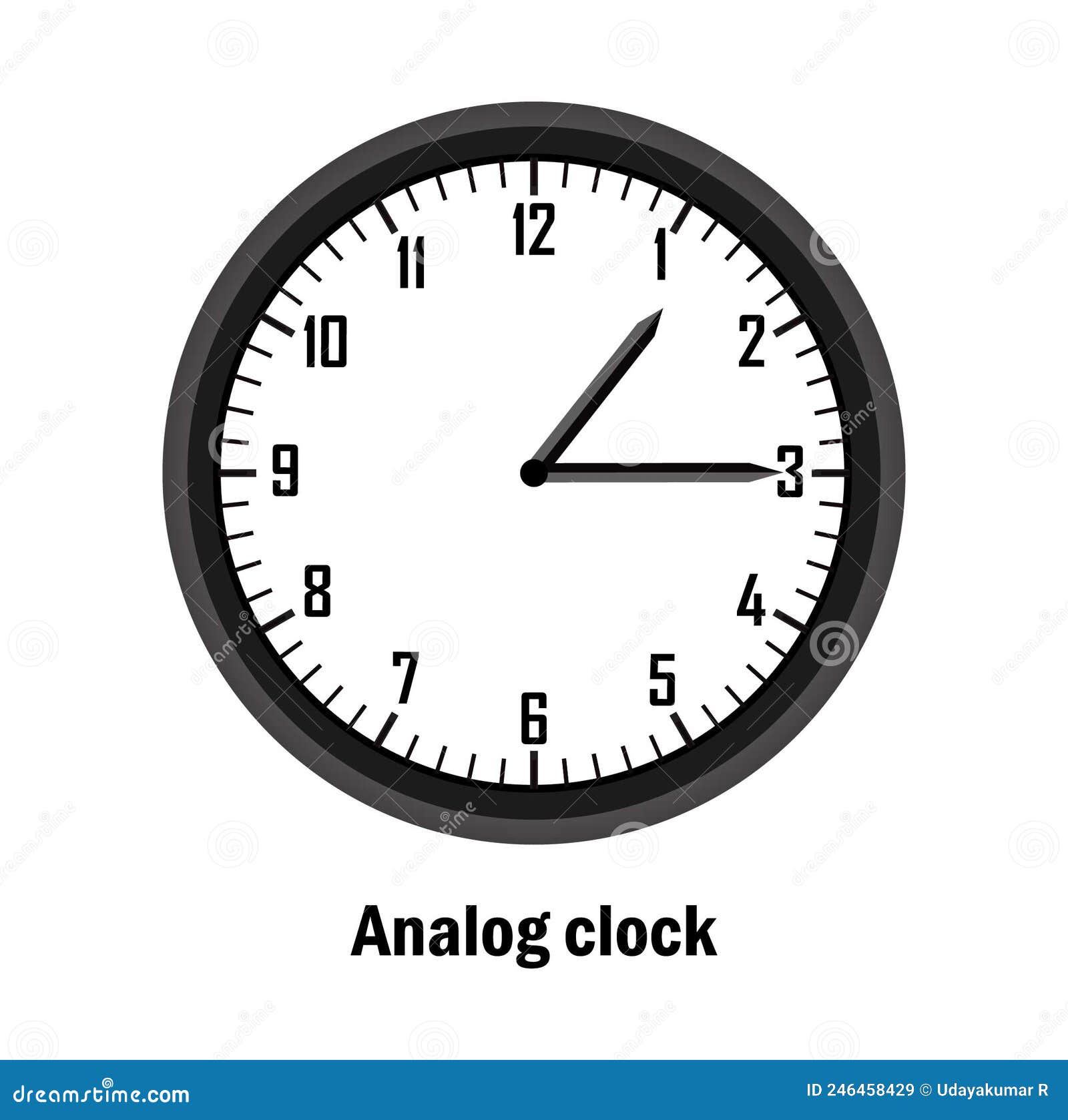 Analog Clock Time.01-30. with White Background. Vector Stock Vector ...