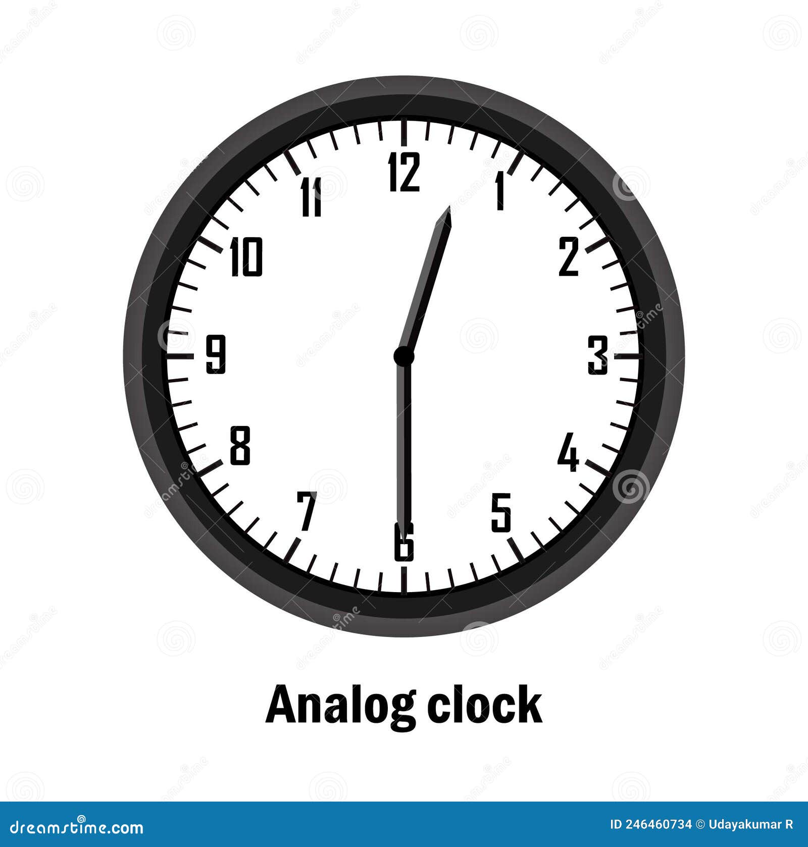 Analog Clock Time. 12.30. with White Background. Vector Stock Vector ...