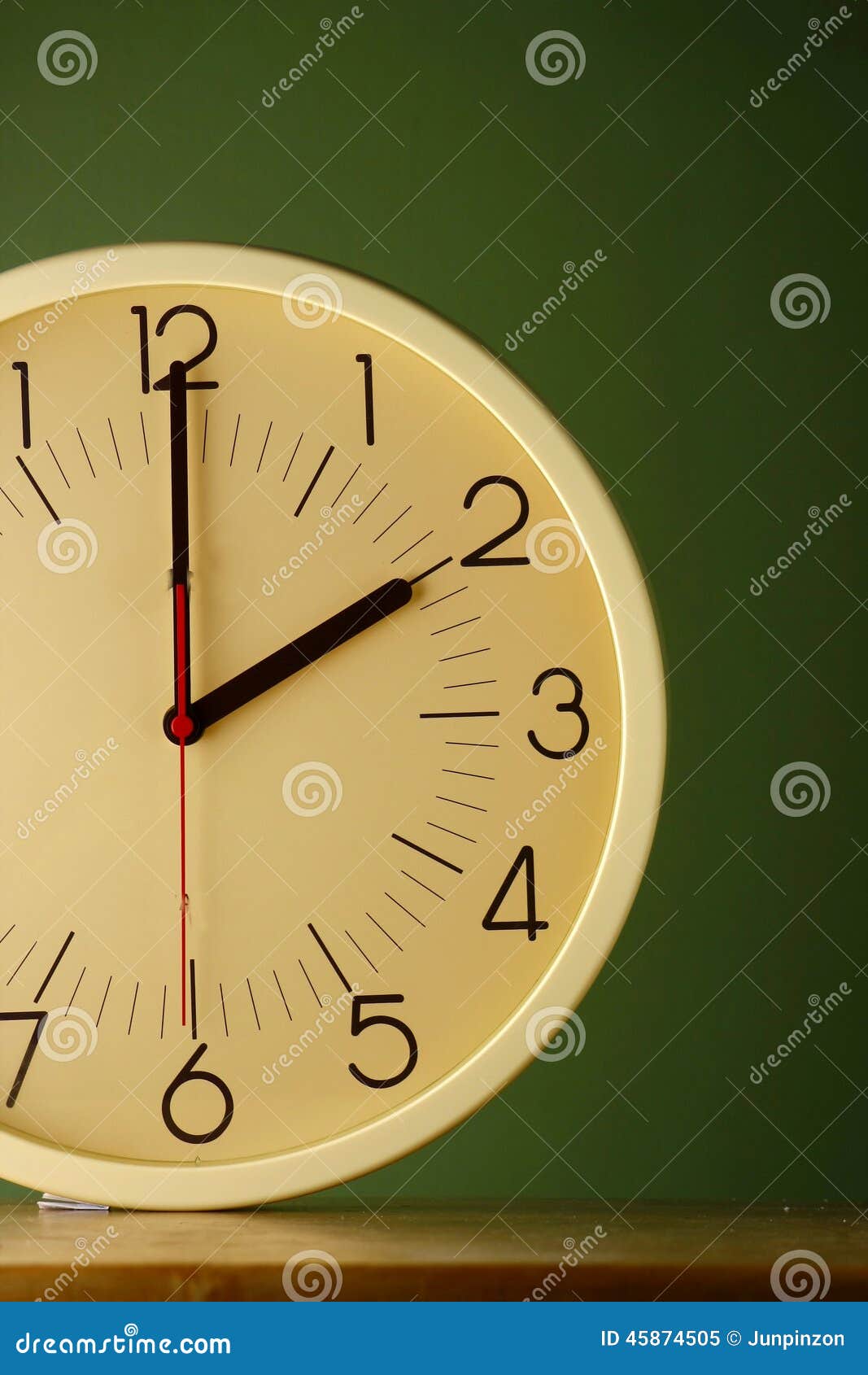 An Analog Clock at Two O Clock Position Stock Image - Image of time ...