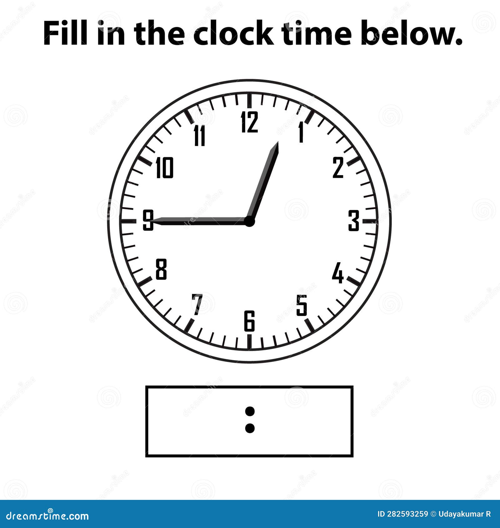 Analog Clock. What is the Time, Write the Learning Clock, and Math ...