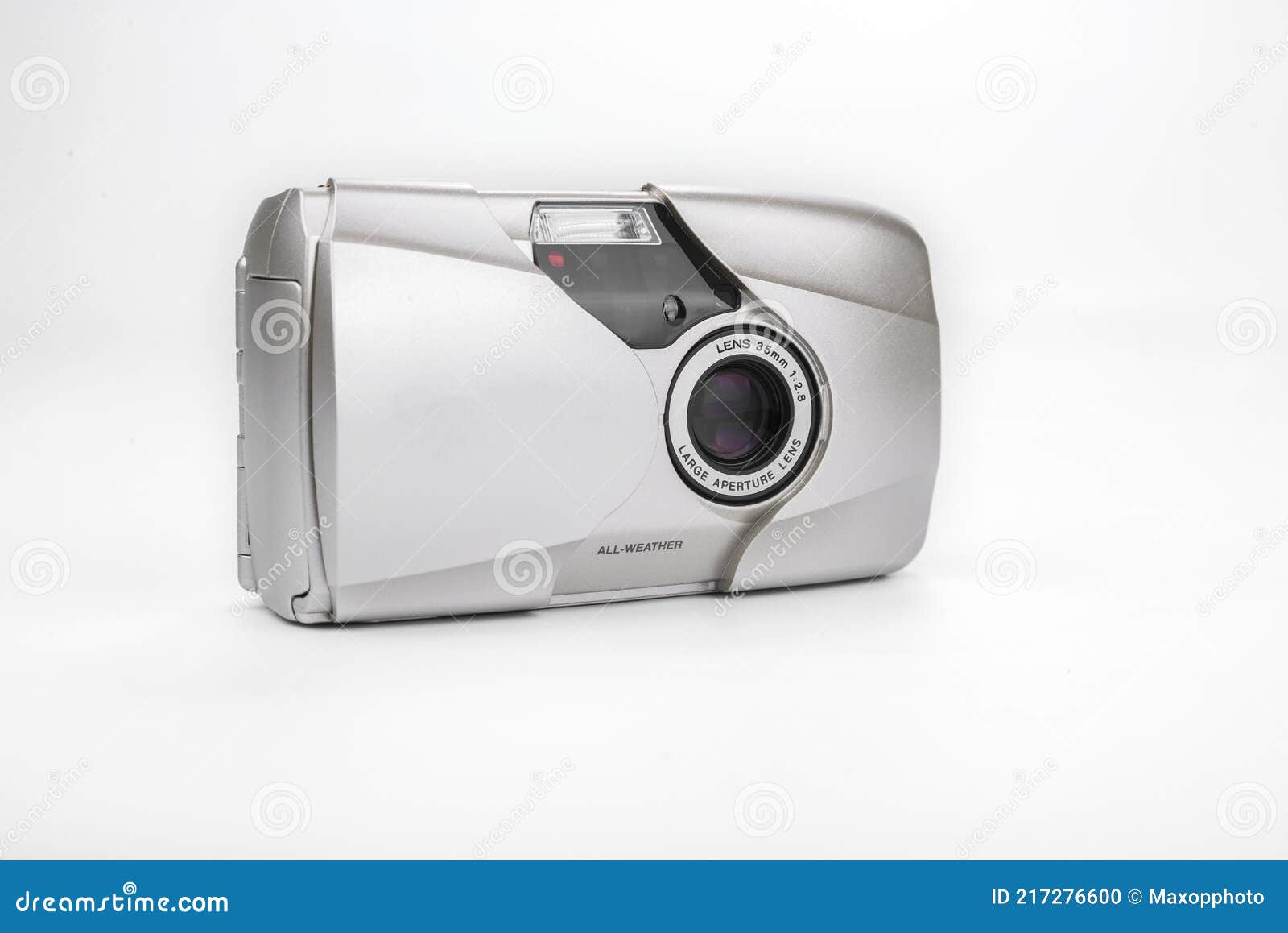 Analog Compact Camera on a White Background Stock Photo - Image of ...