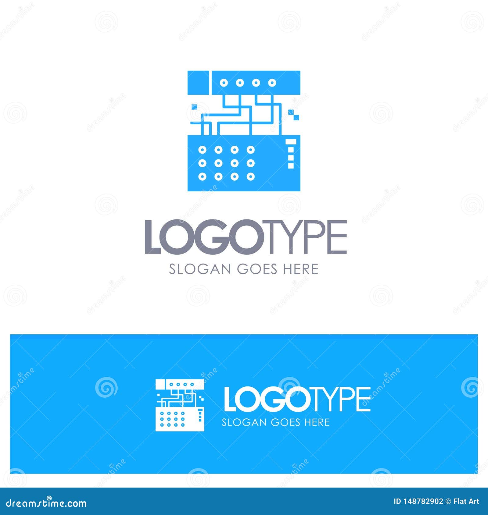 Analog, Connection, Device, Module, Sound Blue Solid Logo with Place ...