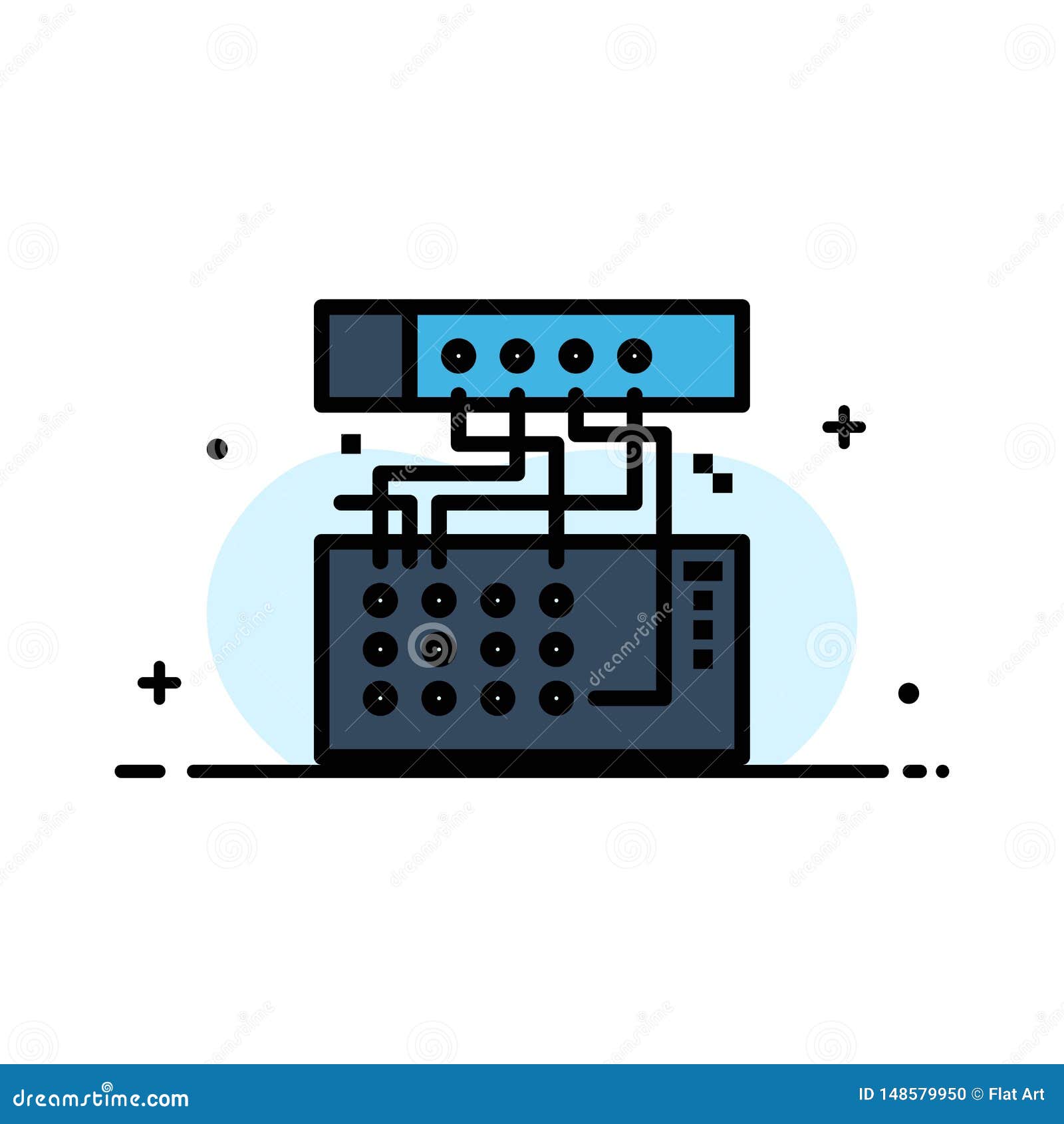 Analog, Connection, Device, Module, Sound Business Flat Line Filled ...