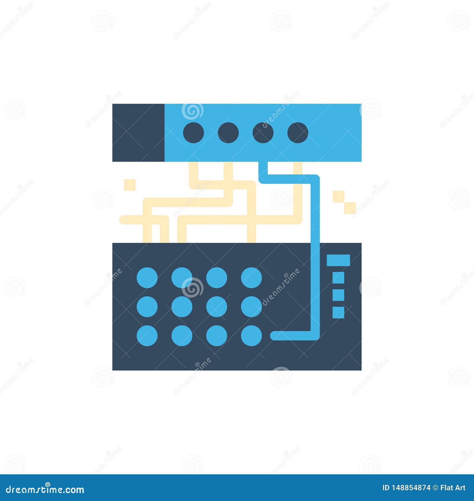 Analog, Connection, Device, Module, Sound Flat Color Icon. Vector Icon ...