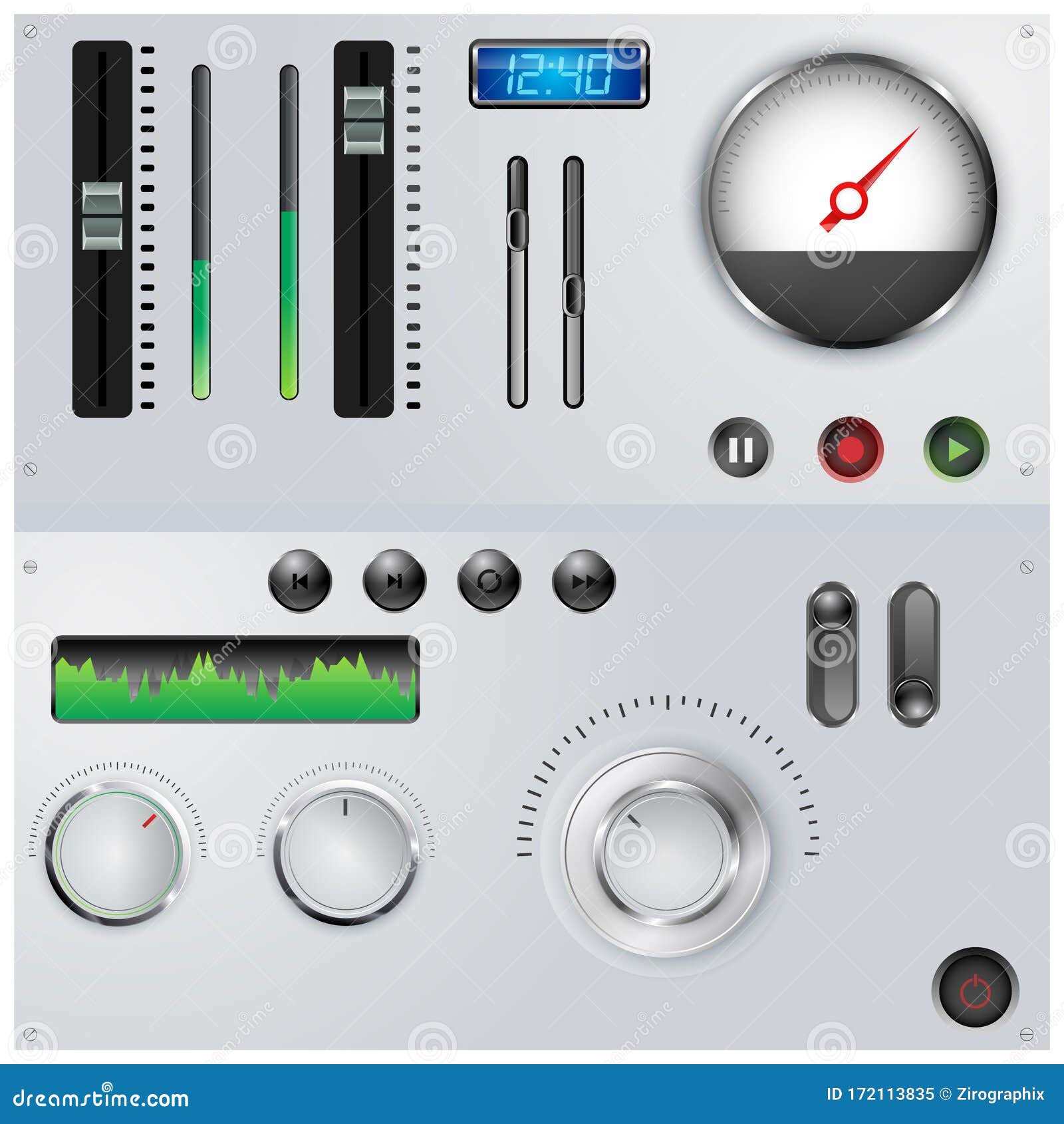 Analog Controls Interface Elements Vector Set | CartoonDealer.com #27919462 Analog Controls Interface Elements Vector Set | CartoonDealer.com #27919462