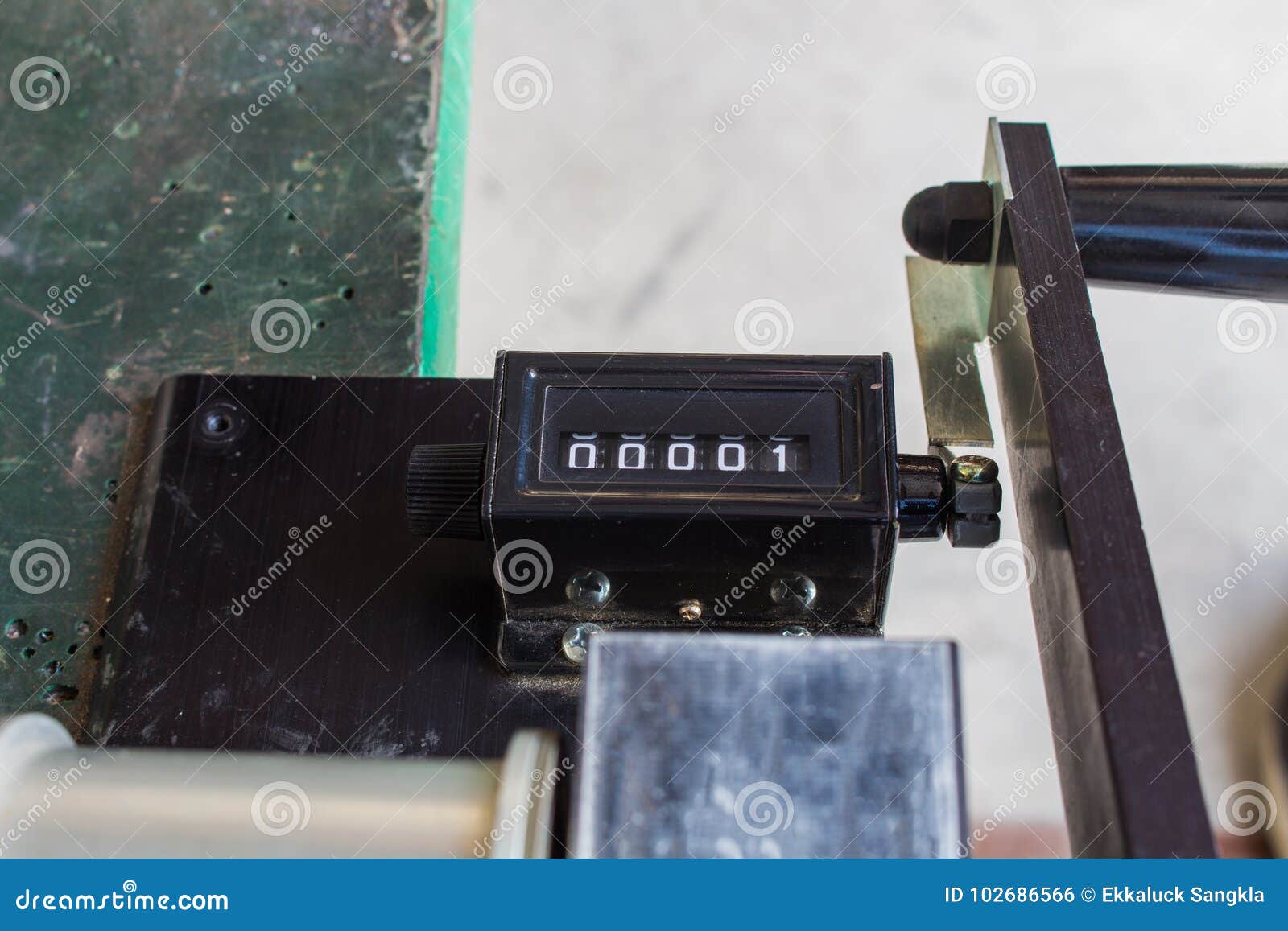 The Analog Counter Machine Type Lever Stock Photo - Image of number ...