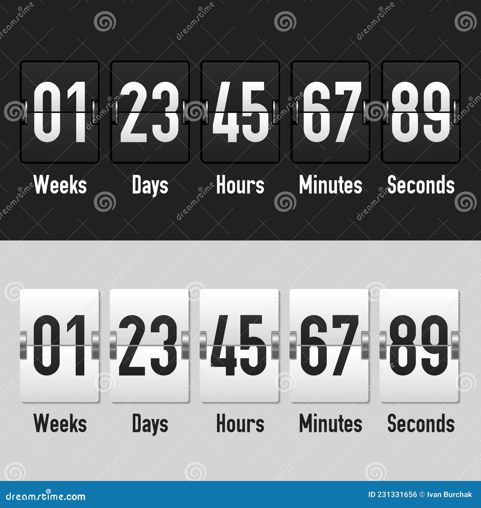 Countdown Black. Hour And Minute Counter With Seconds Display ...