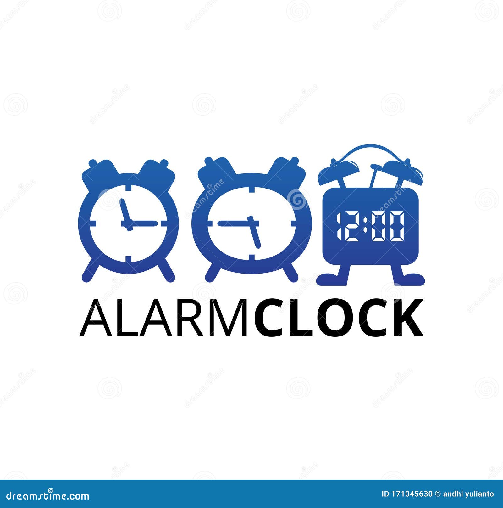 Analog and Digital Alarm Clock Vector Logo Design Illustration Stock ...
