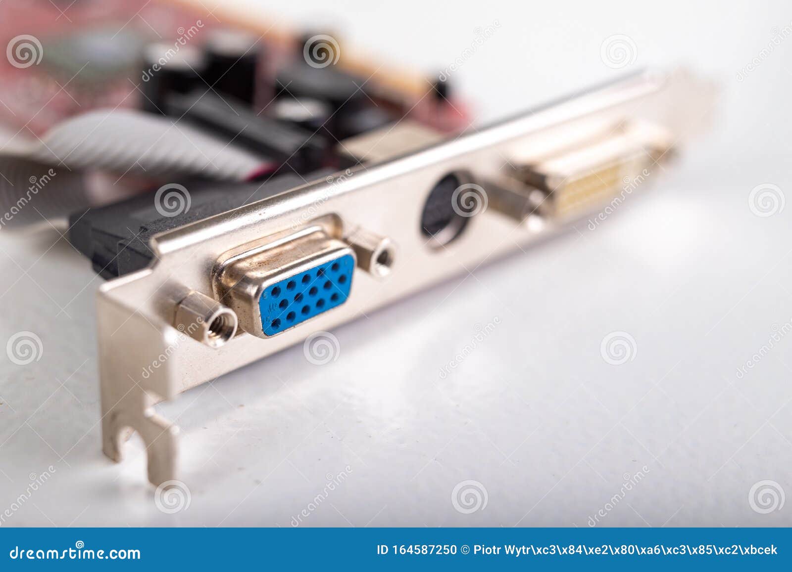 Analog and Digital Connector Mounted in the Graphics Card. Old Graphics ...