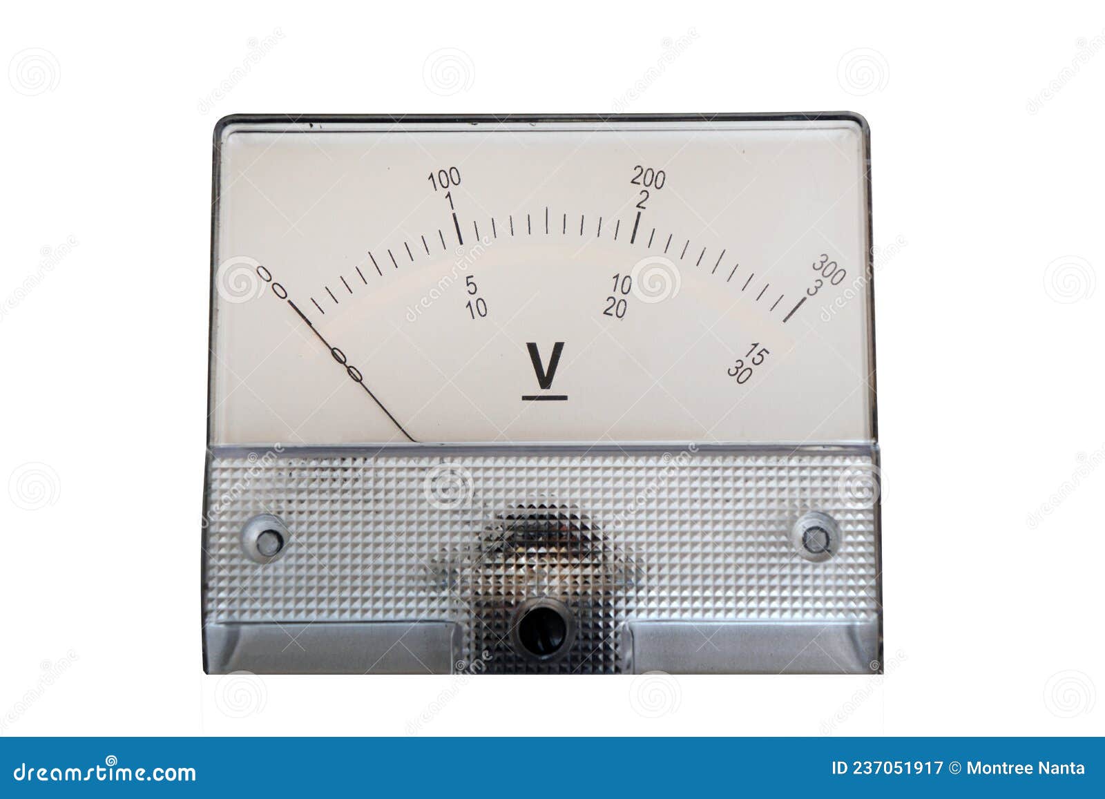 Analog Direct Current Voltmeter Dial Isolated on White Background with ...