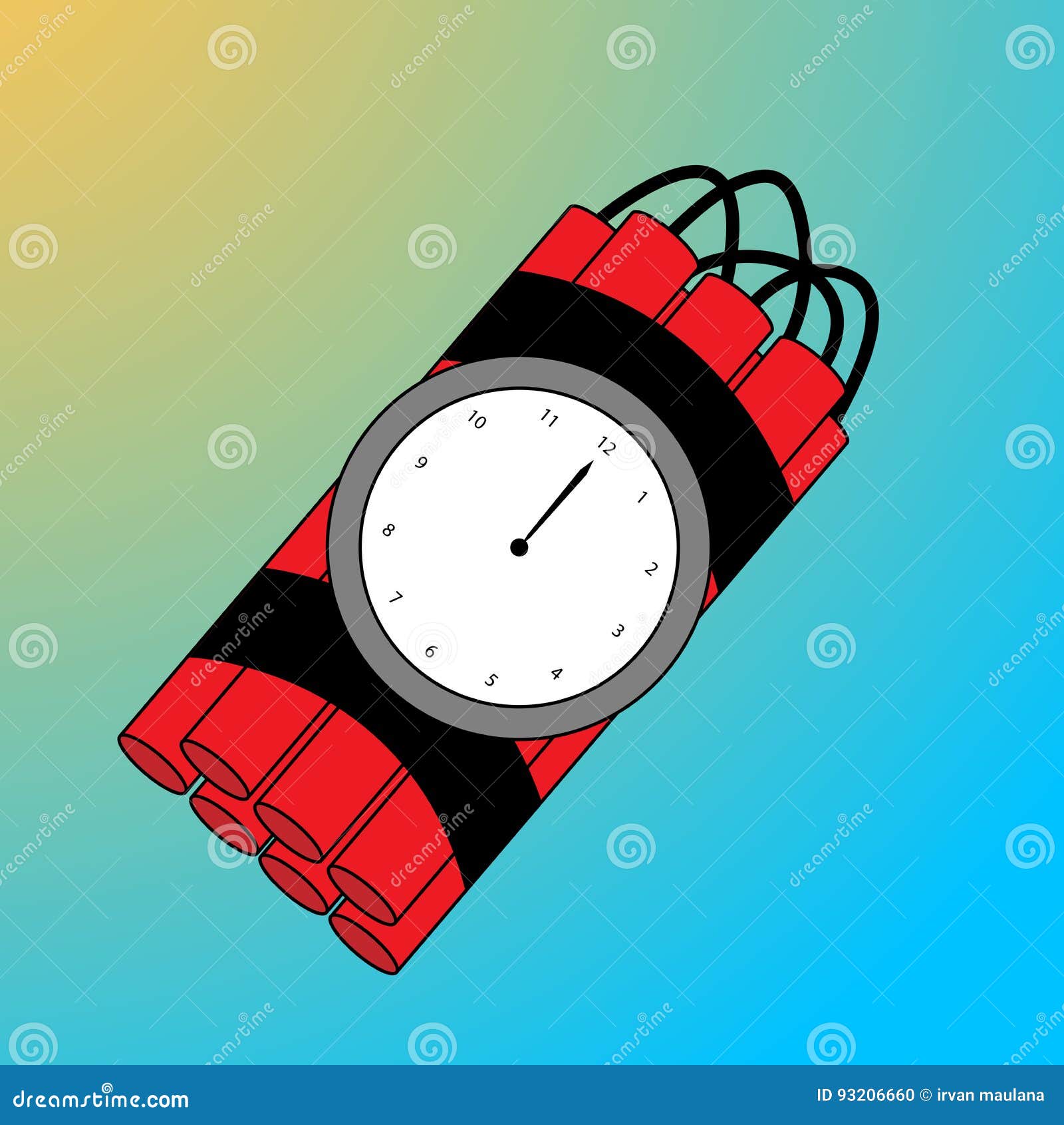Analog Dynamite Illustration Stock Vector - Illustration of bomb, time ...