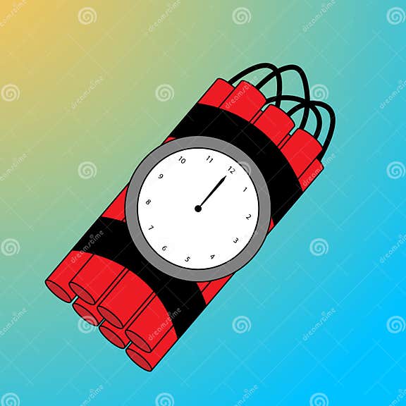 Analog Dynamite Illustration Stock Vector - Illustration of bomb, time ...