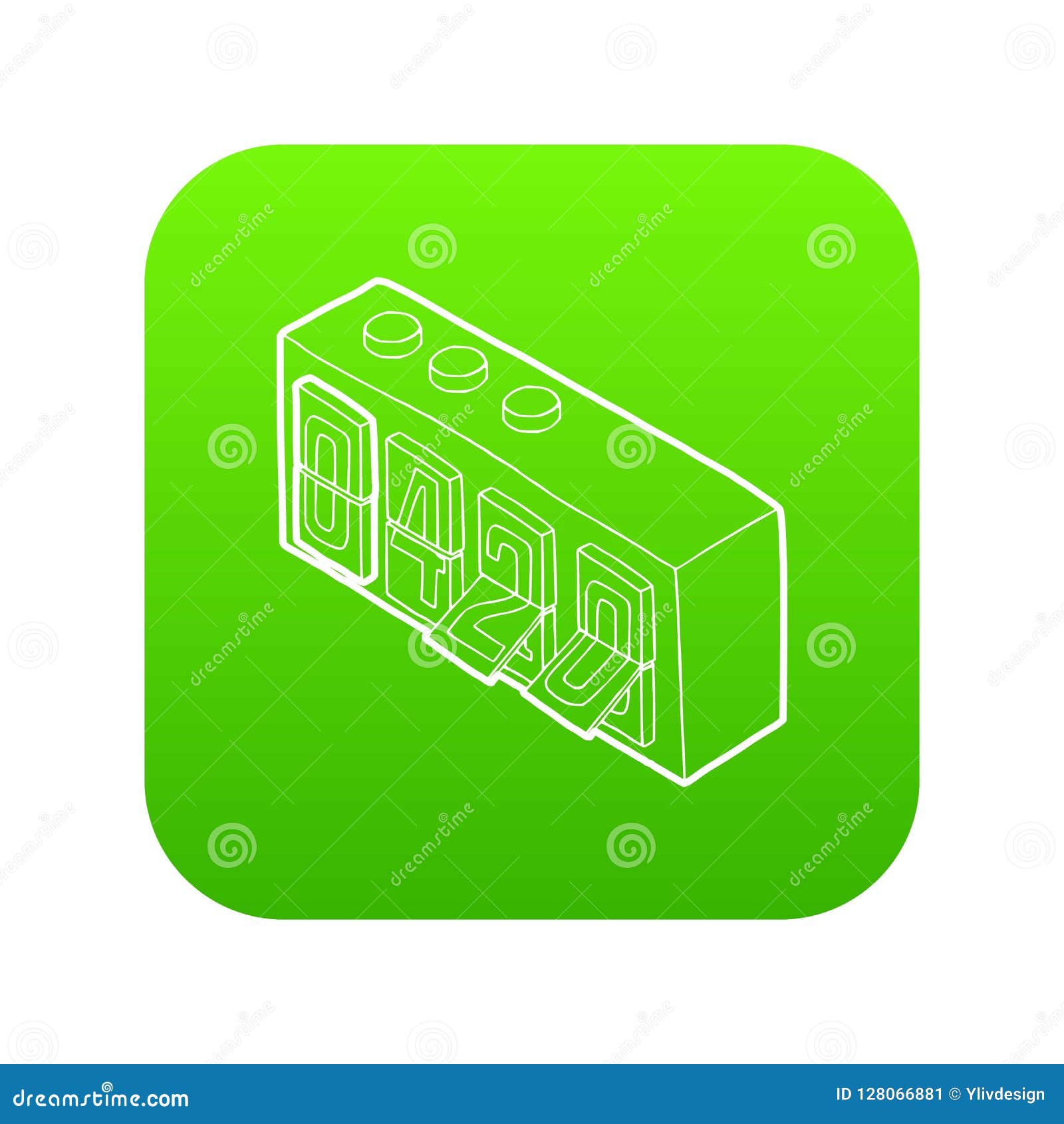 420 on Analog Flip Clock Icon Green Vector Stock Vector - Illustration ...