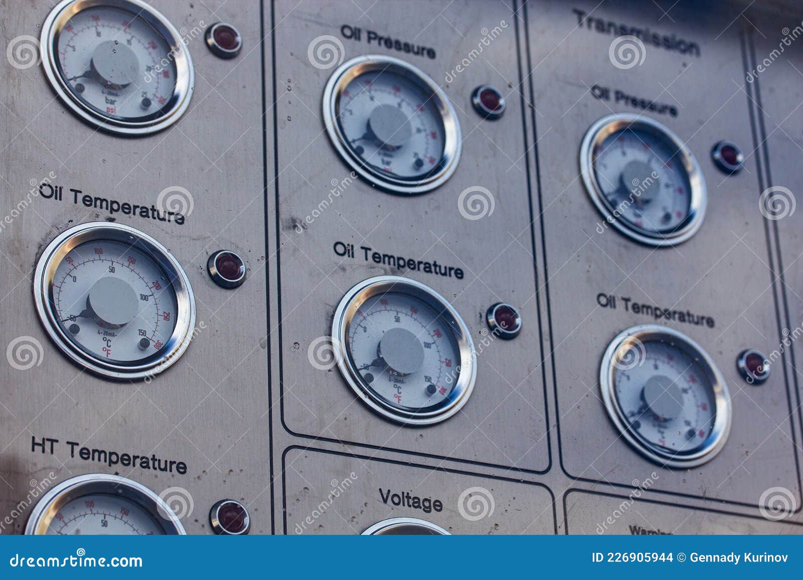 Analog Gauges on the Outdoor Control Panel Stock Photo - Image of ...