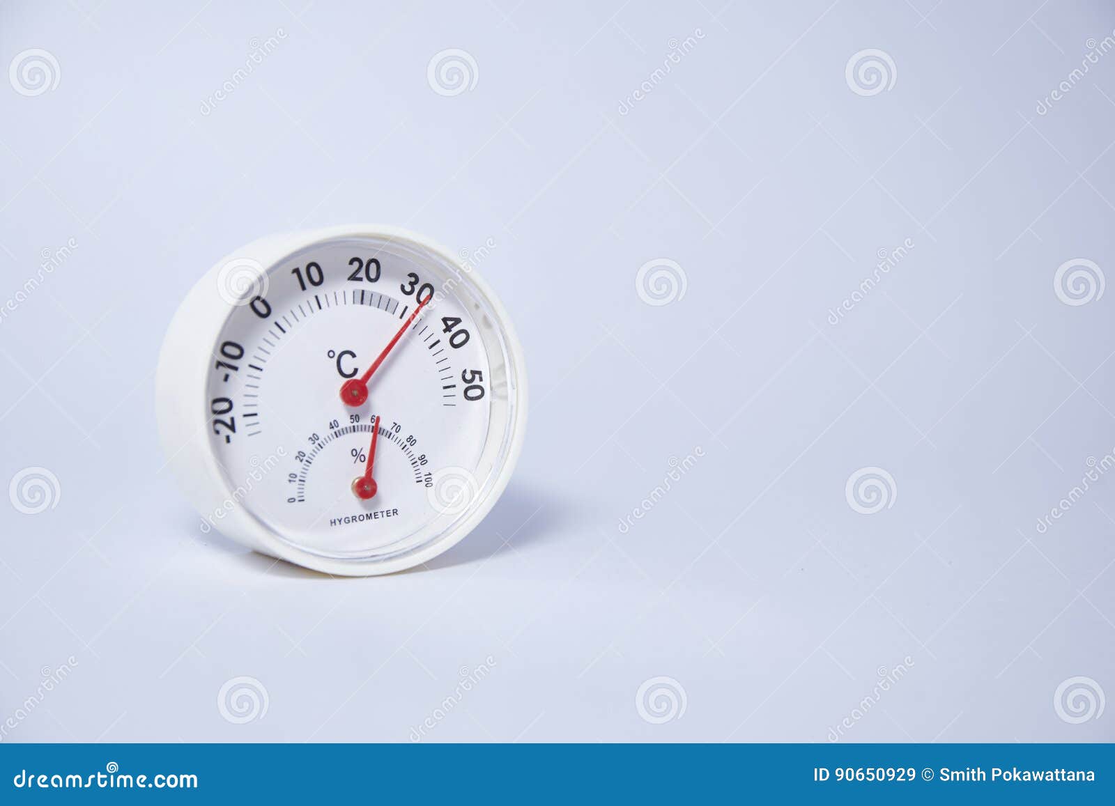 Analog Hygrometer on White Background Stock Image - Image of analog ...