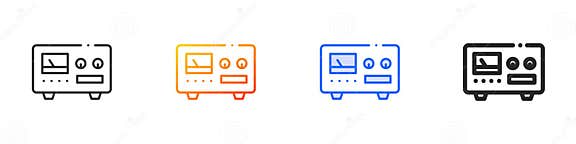 Analog Icon.Thin Linear, Gradient, Blue Stroke and Bold Style Design ...