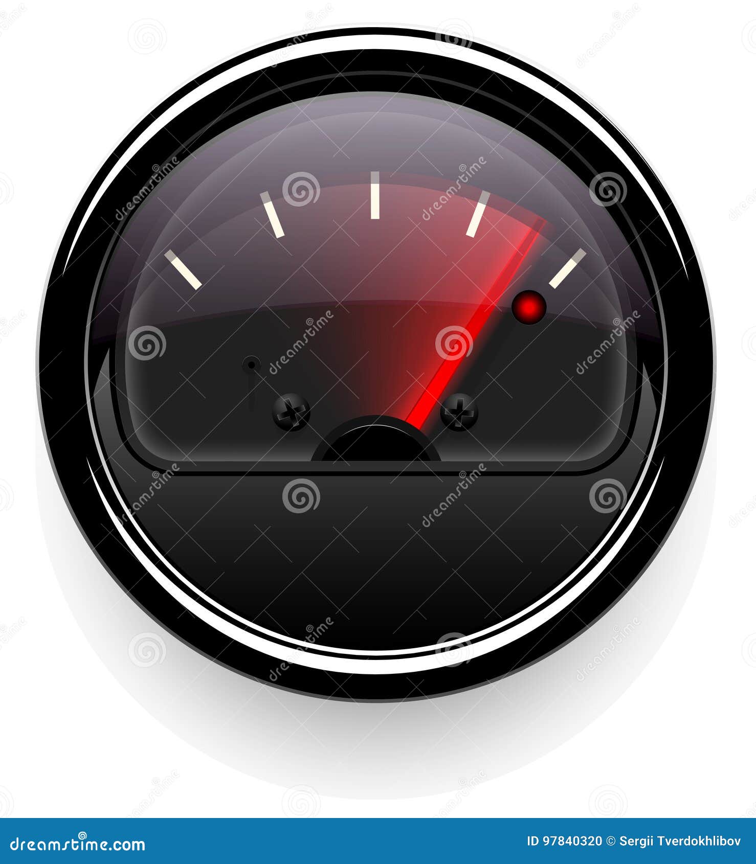 Analog Indicator with an Arrow. the Device is a Level or Pressure ...