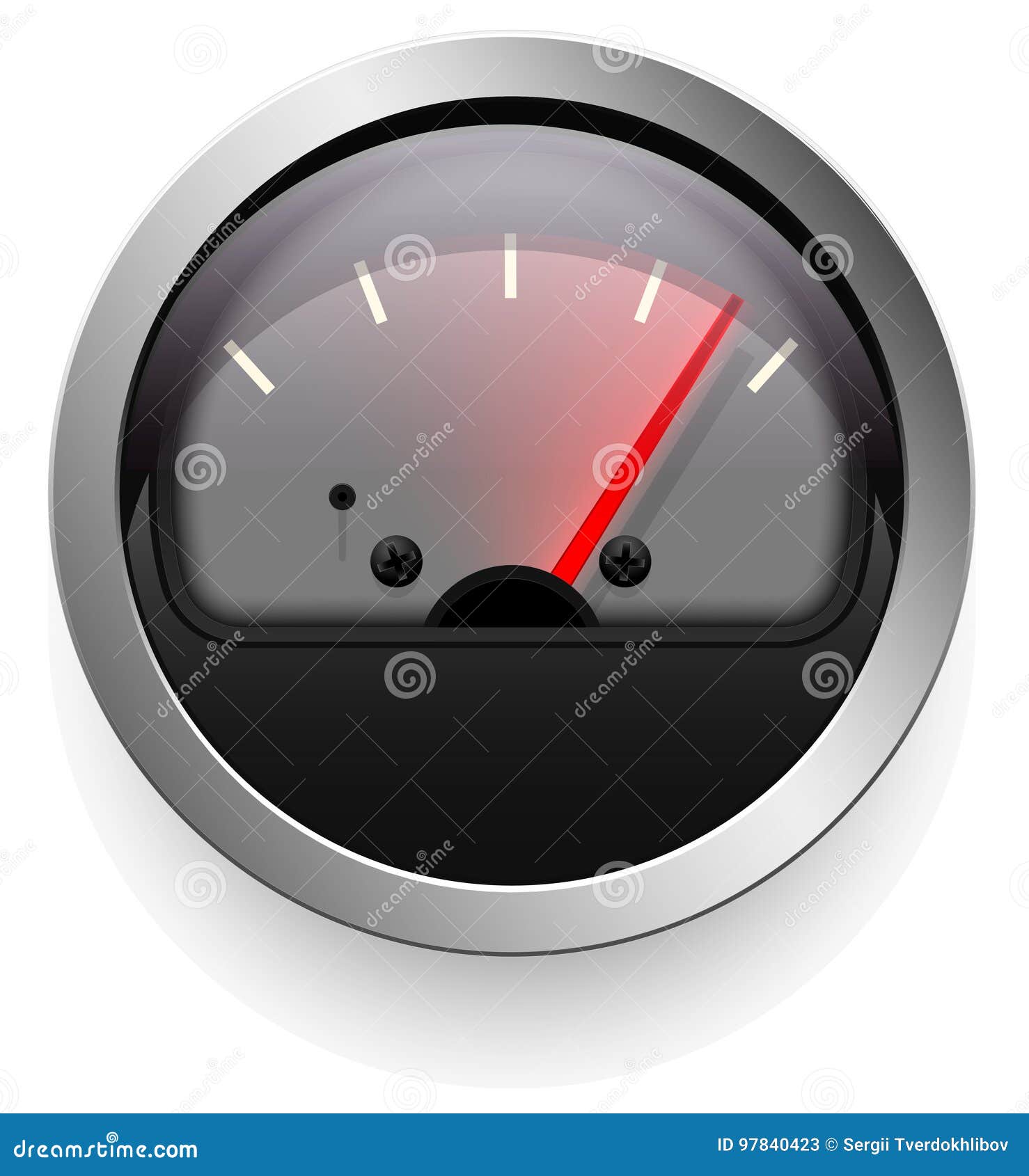 Analog Indicator with an Arrow. the Device is a Level or Pressure ...