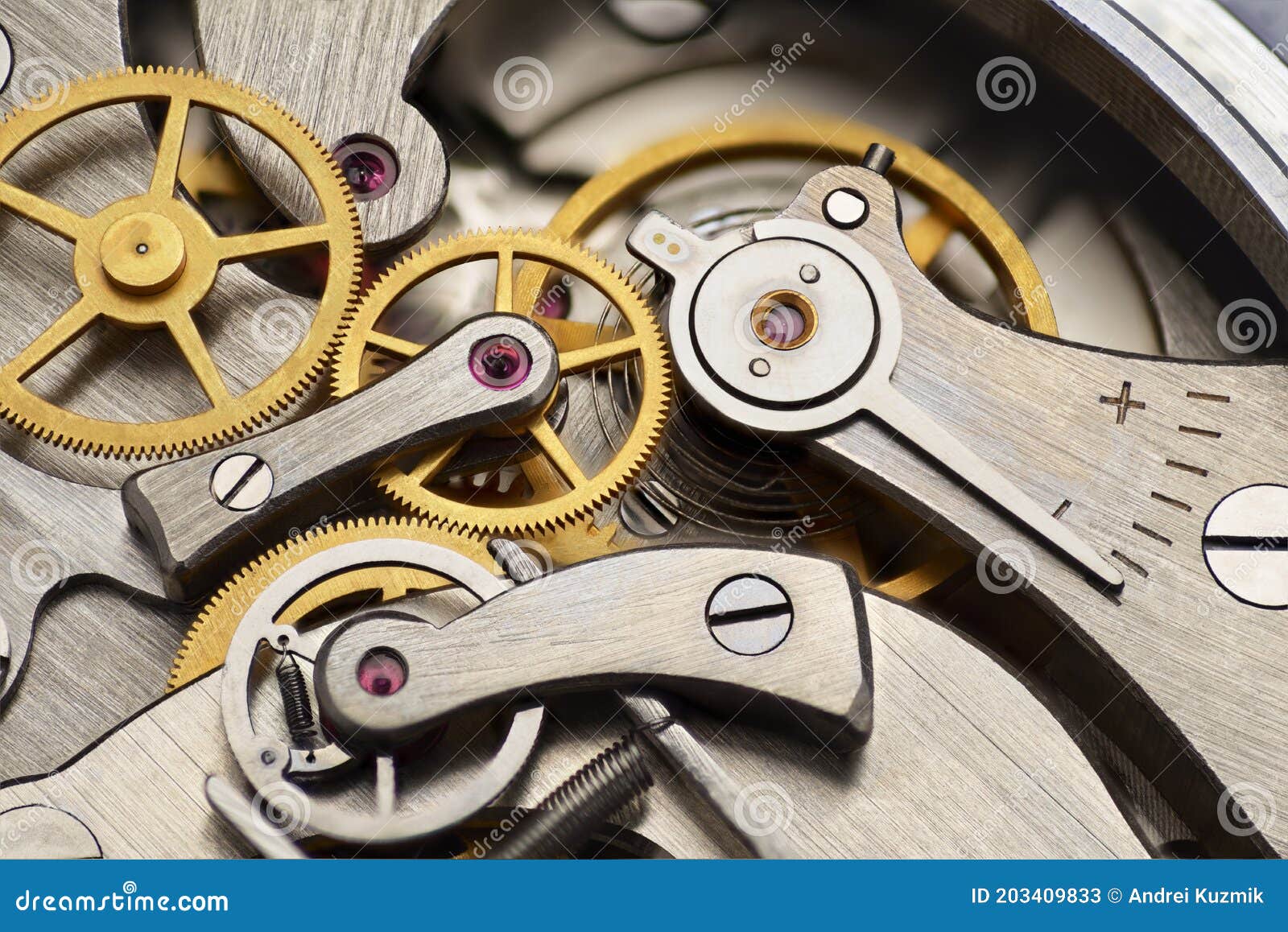 Old Mechanism Of An Analog Watch. Modes And Mechanisms Of The Precision ...