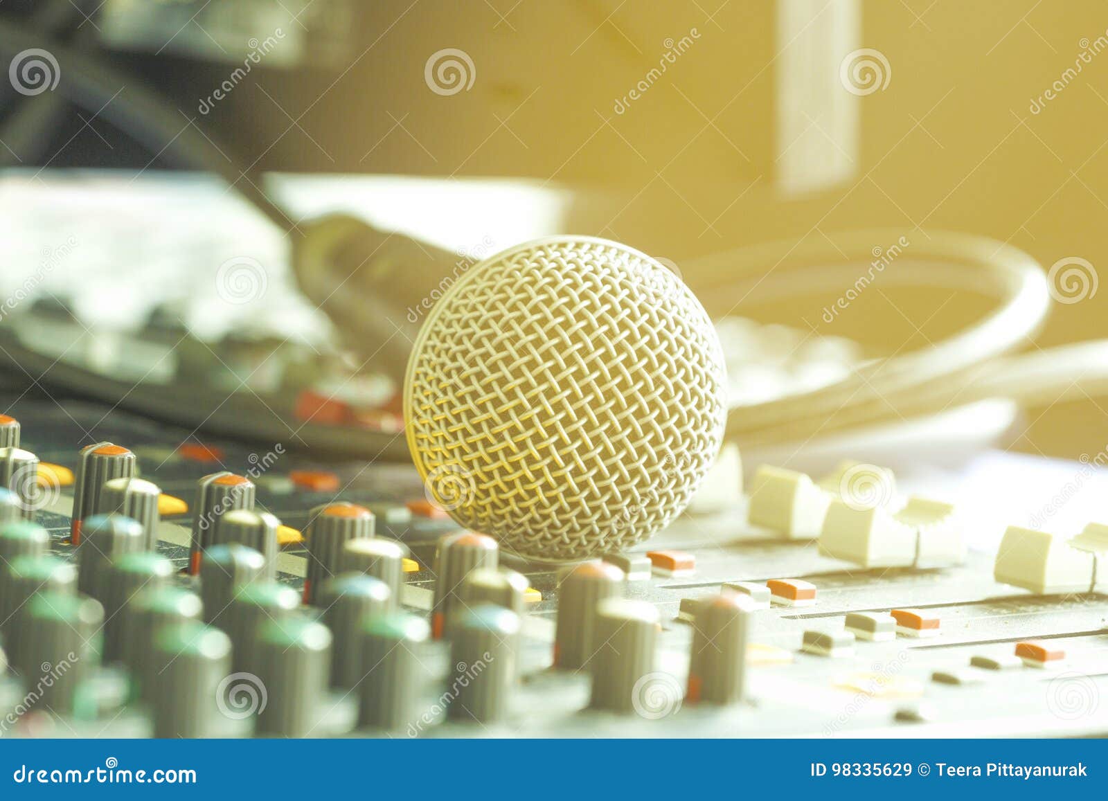 Analog microphone. stock image. Image of knob, musical - 98335629