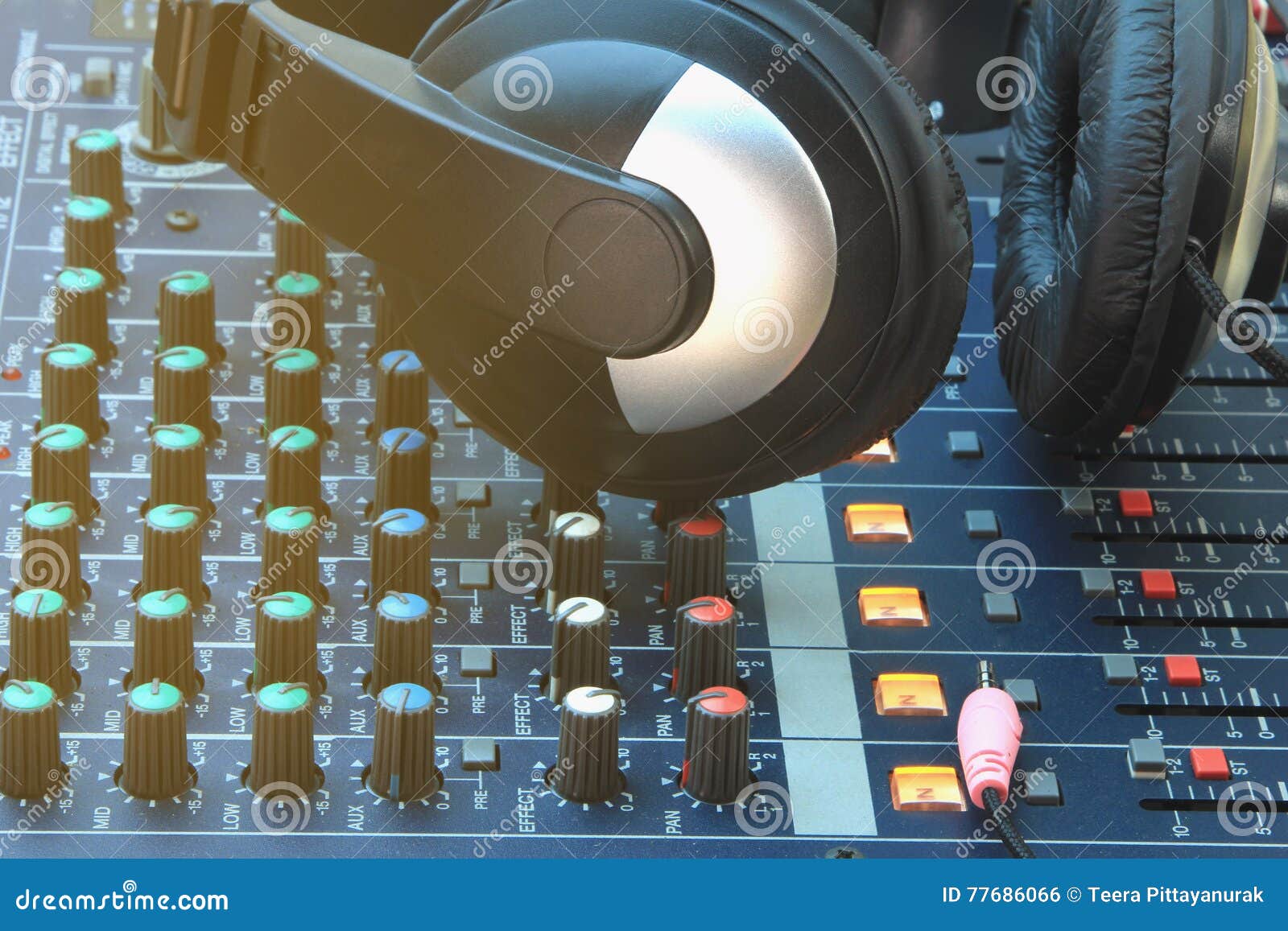 Analog Music Recording Equipment in the Control Room Stock Photo ...