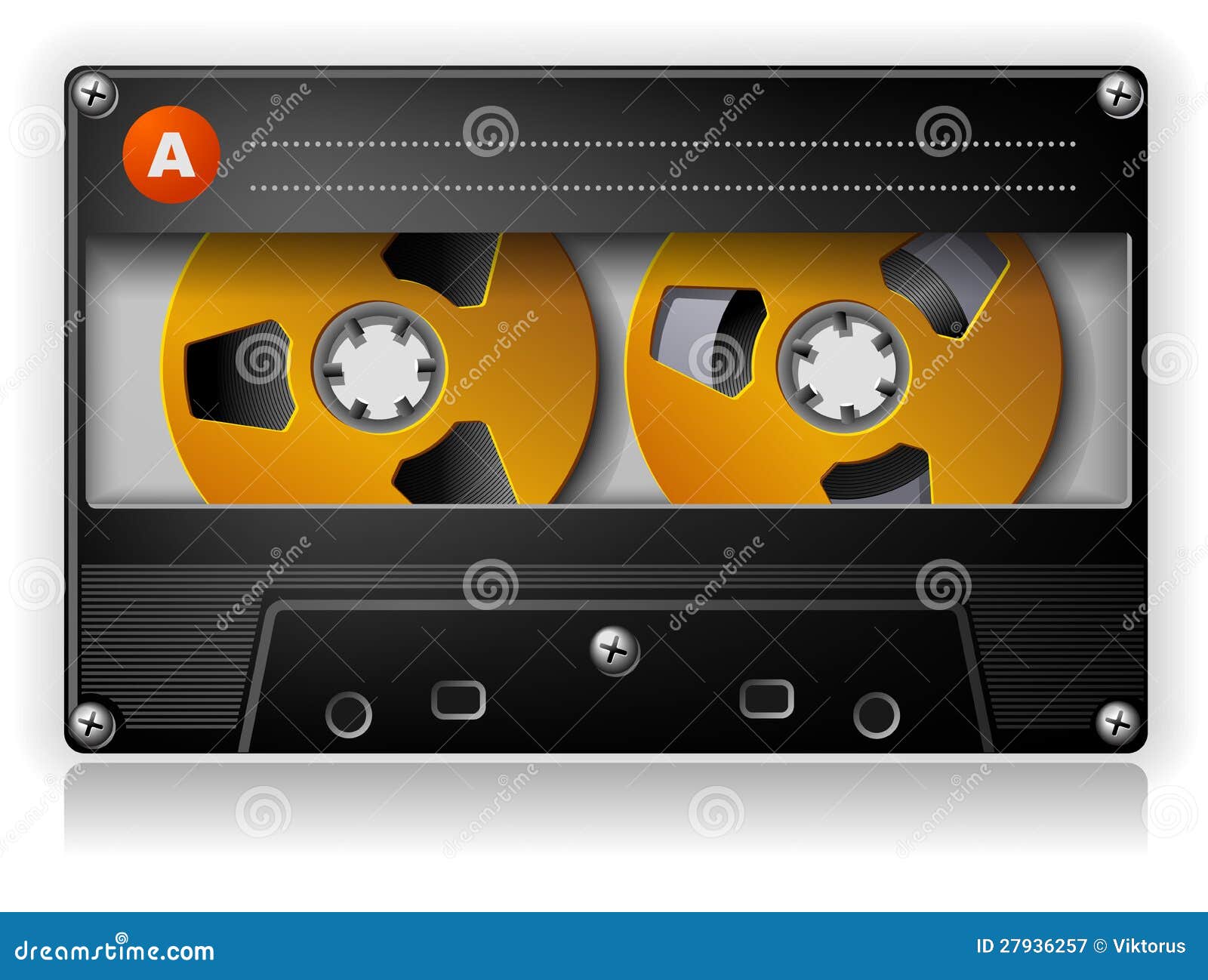 Analog Music Stereo Audio Compact Cassette Stock Vector - Illustration ...