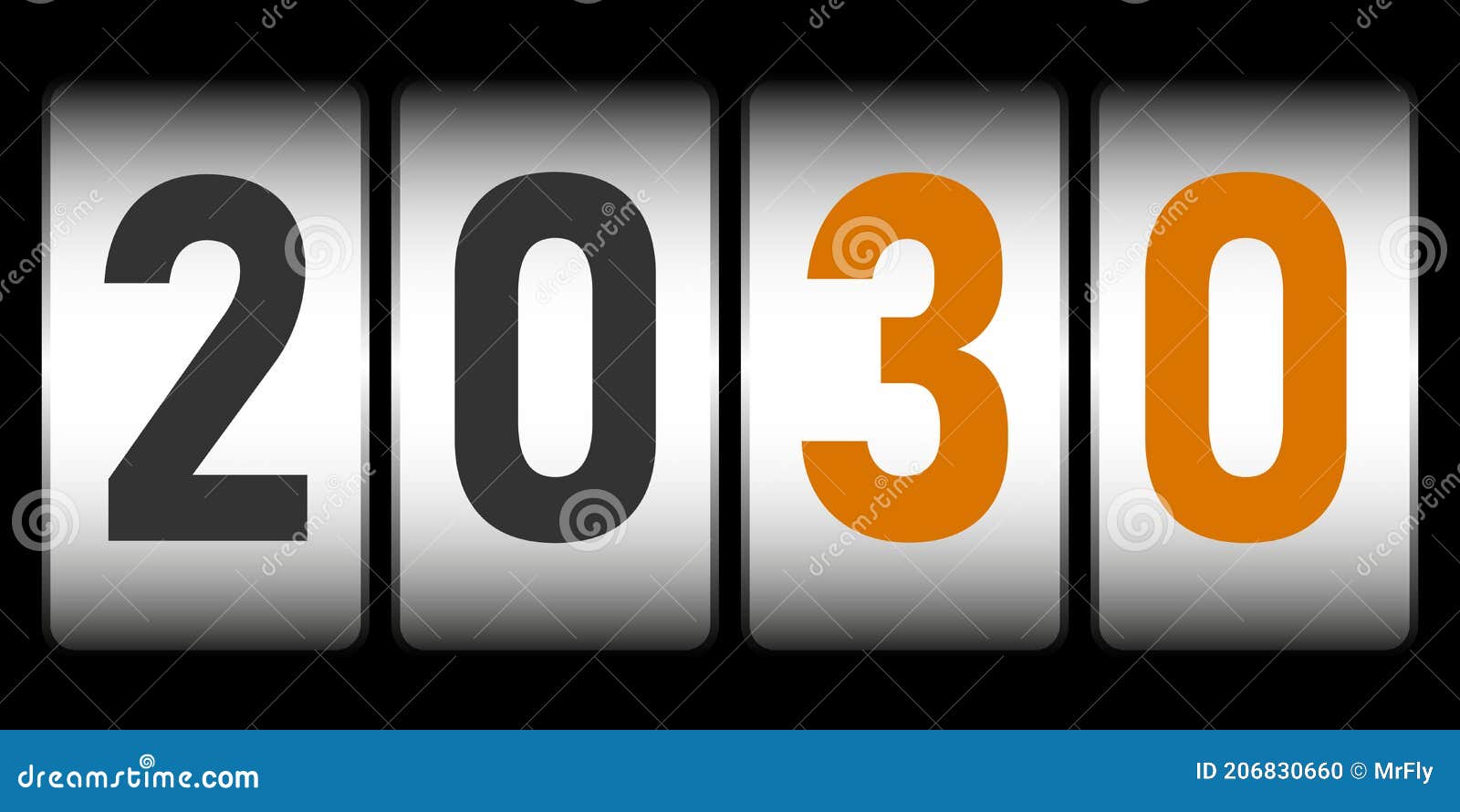 2030 Analog New Year Counter, Vector Illustration Stock Vector ...