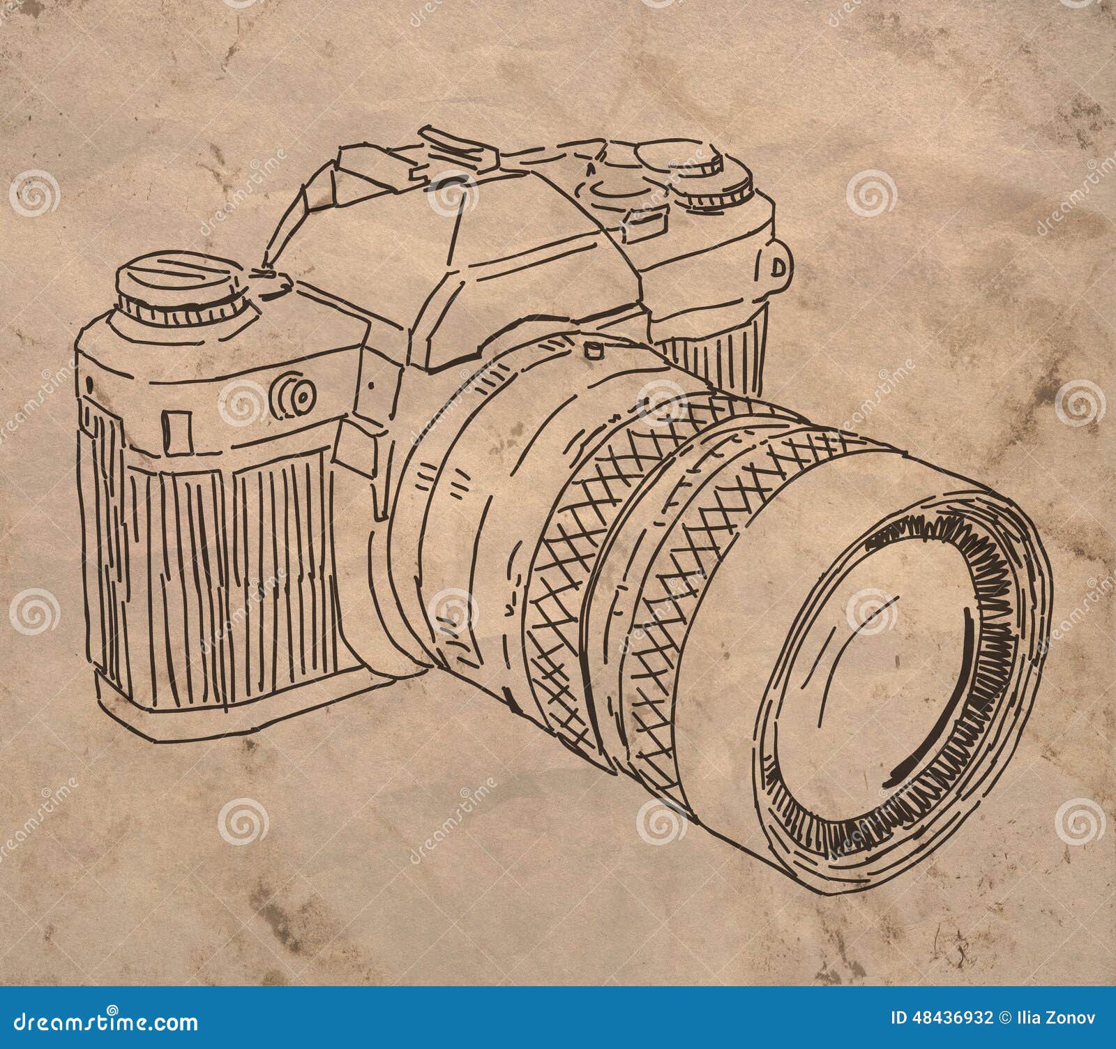 Analog photo camera stock illustration. Illustration of style - 48436932