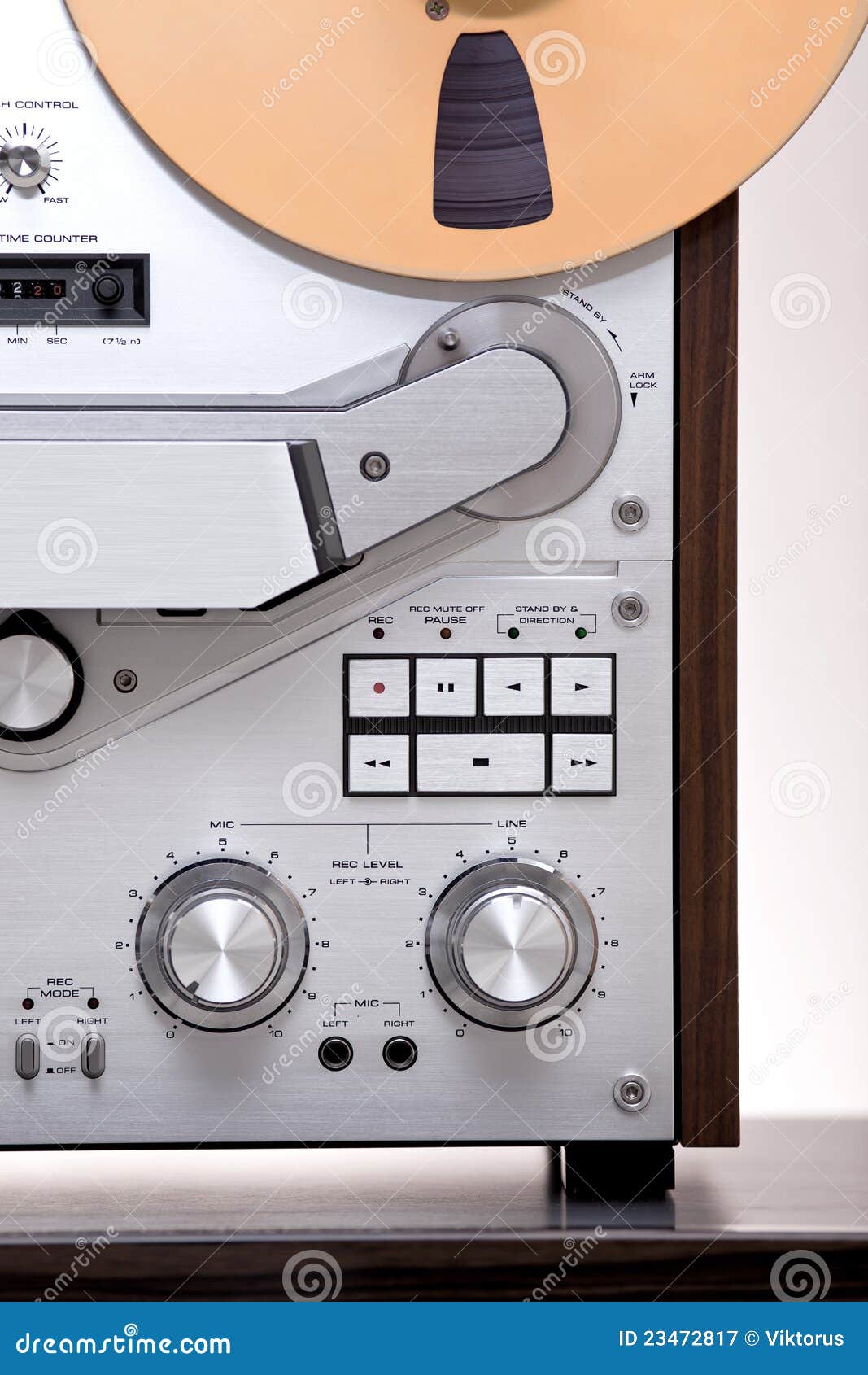 Analog Stereo Open Reel Tape Deck Recorder Stock Image - Image of loud ...